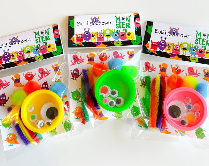 Printed Build Your Own Monster Tags,play-doh Bags Kits,halloween ...