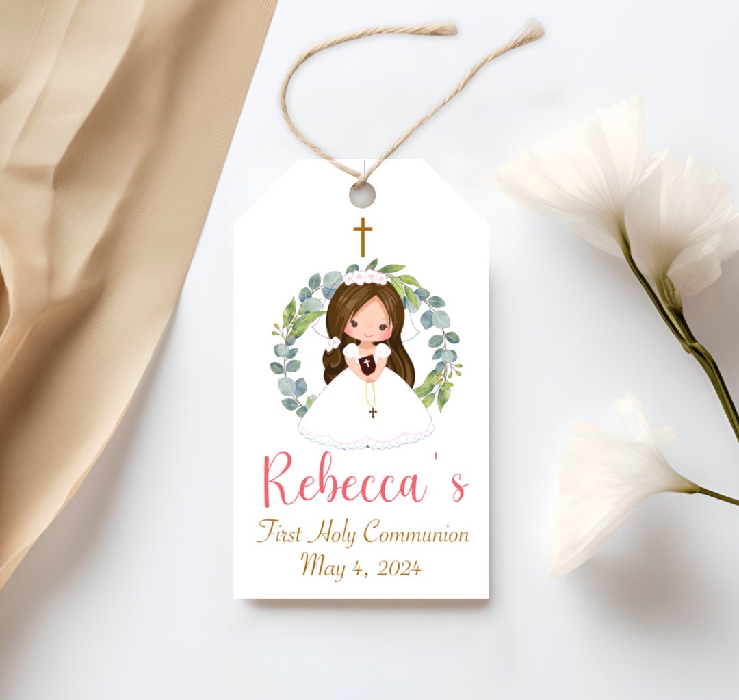 Printed First Communion Tag, Set of 8, Boys & Girls Communion Tag ...