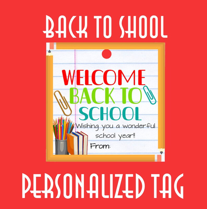 Welcome Bag to School Tag, Back to School Gift Tag, First Day of School ...