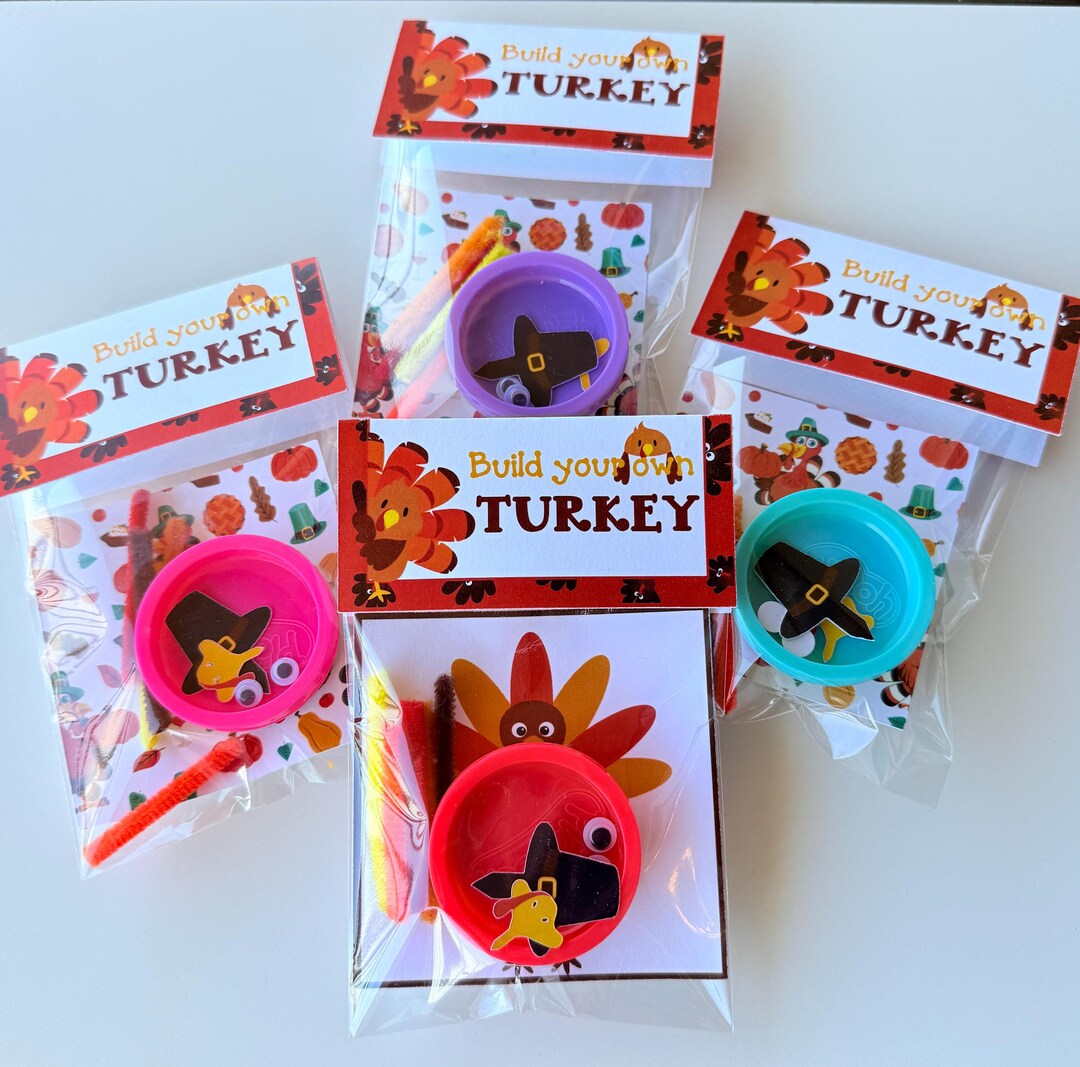 Printed Build Your Own TURKEY Tags,play-doh Bags Kits,thanksgiving ...