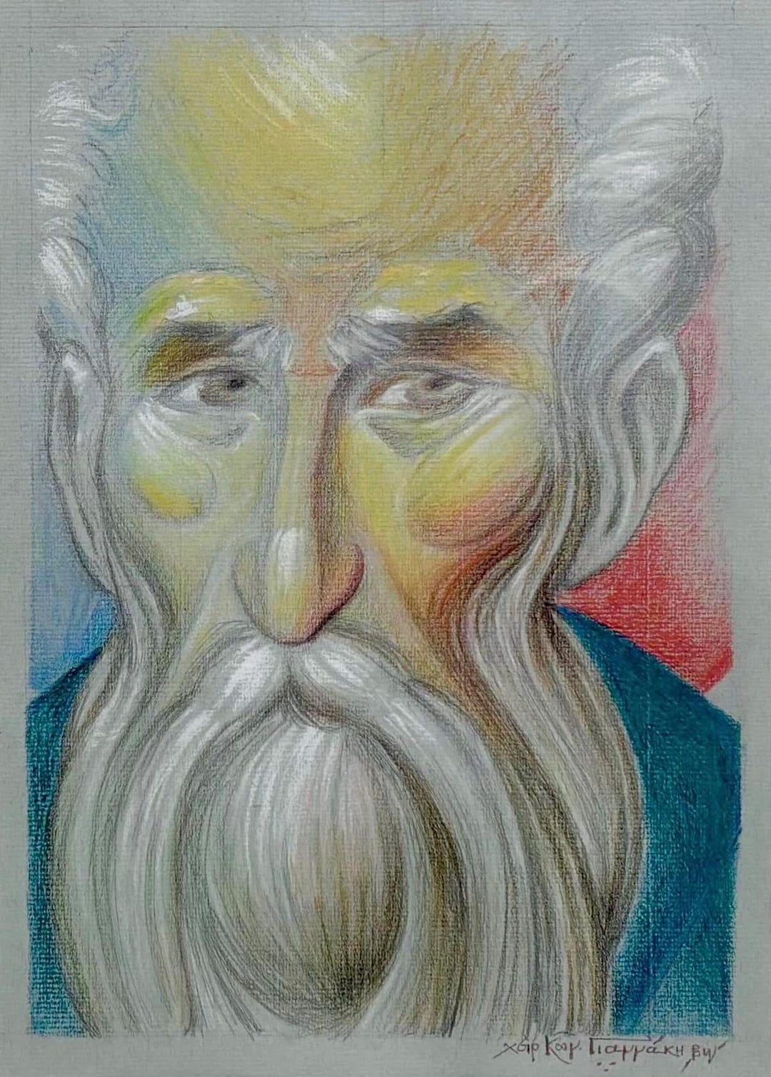 Original Colored Pencil Drawing of a Monk - Etsy