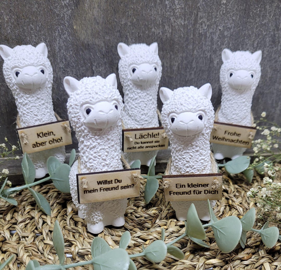 Alpaca / Lama With Wooden Sign, Saying Sign, Raysin, Souvenir, Gift ...