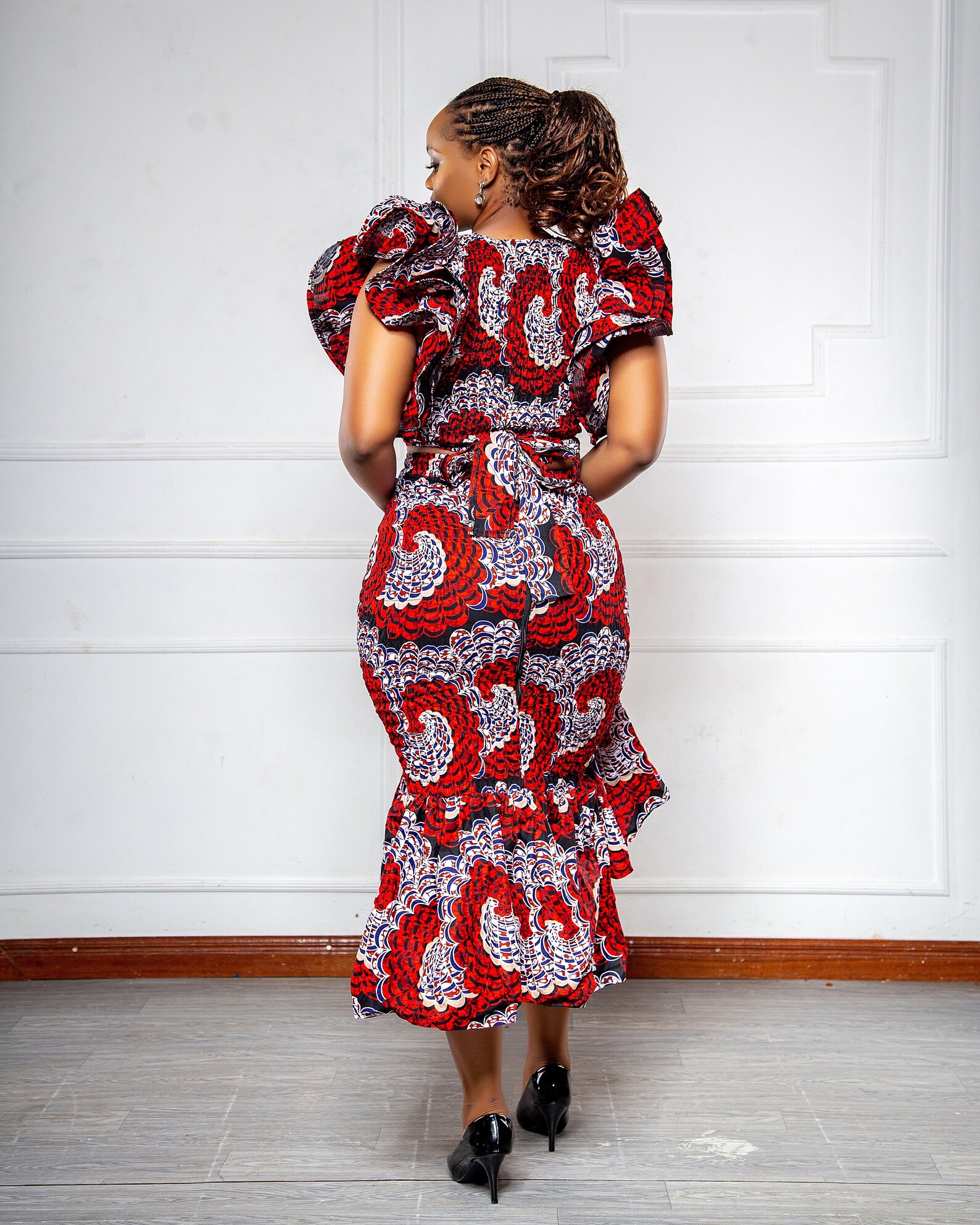 Dali Shirred African Print Ruffled Crop Top With Matching Skirt - Etsy