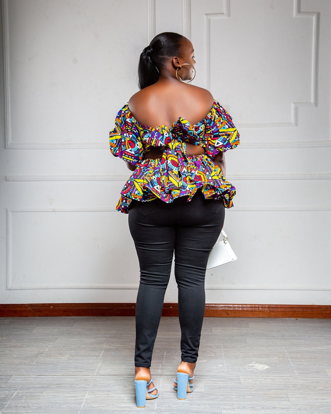 African Print Off-shoulder Top, Ankara Off-shoulder Peplum Top, Stylish Ankara Top, African ...