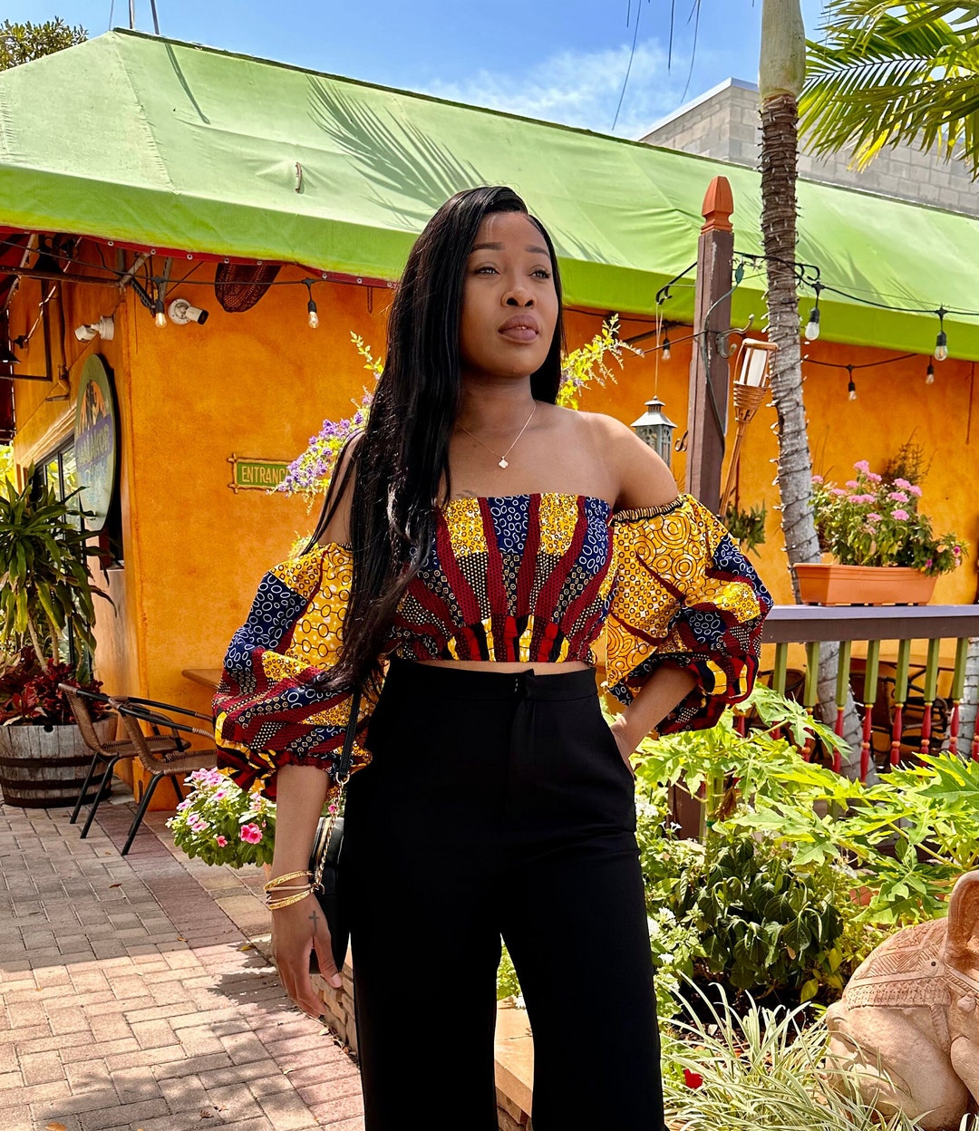 African Print Crop Top for Women, Ankara Off-shoulder Crop Top, Stylish ...