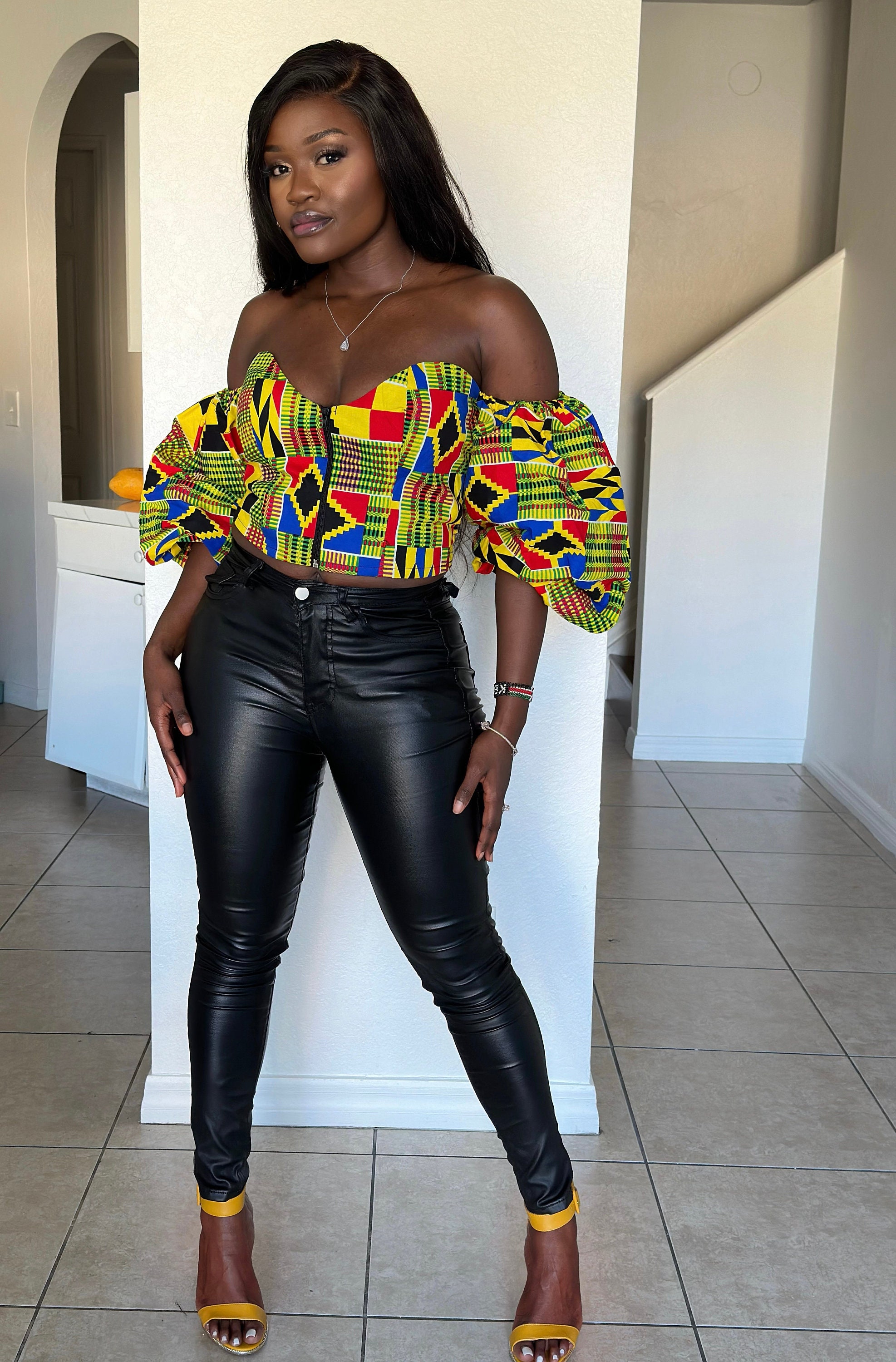 Yellow African Print Tribal Crop Top - Etsy