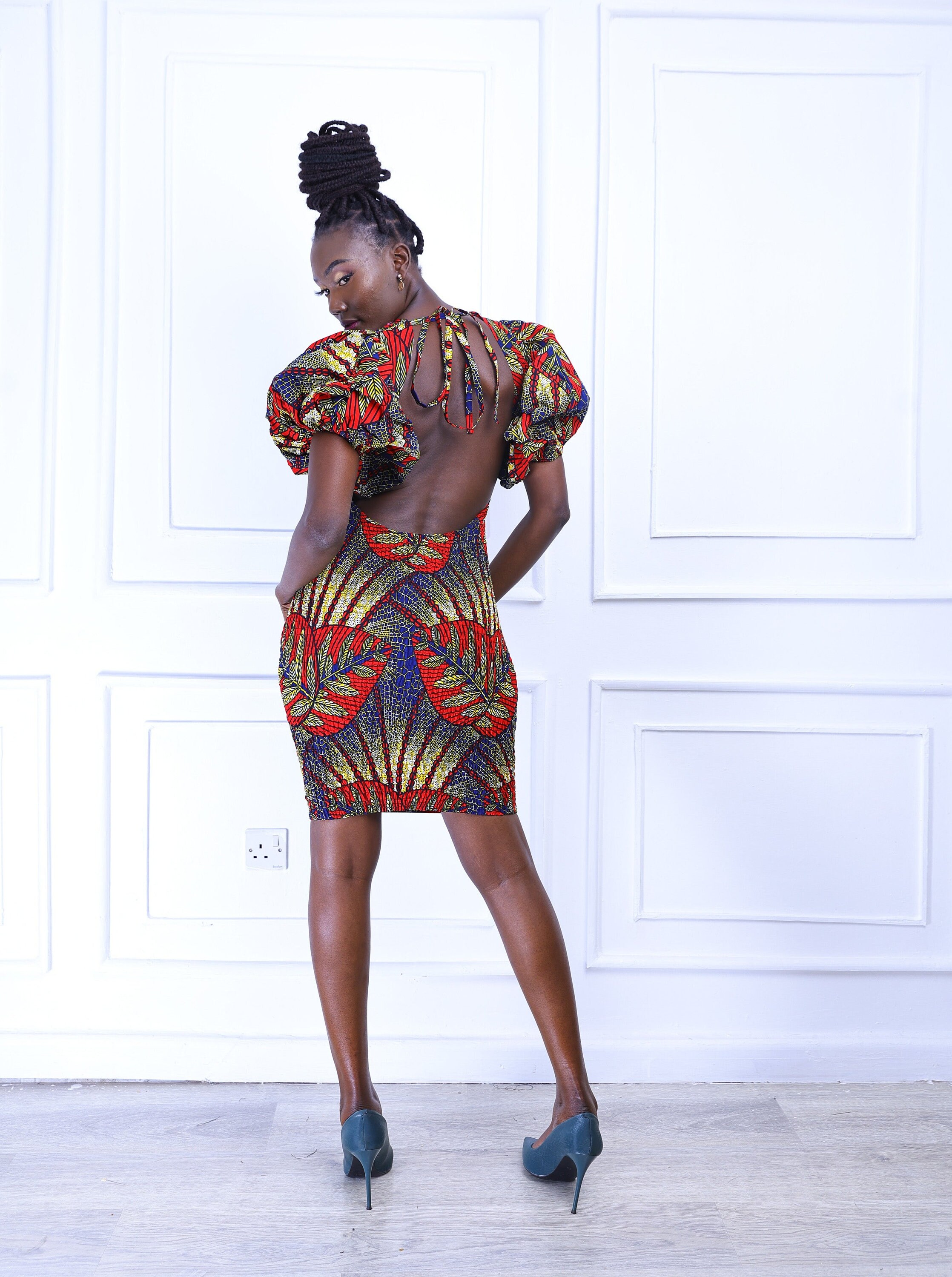 African Short Dress, Ankara Mini Dress, African Clothing for Women, Women's Stretchy Dress ...