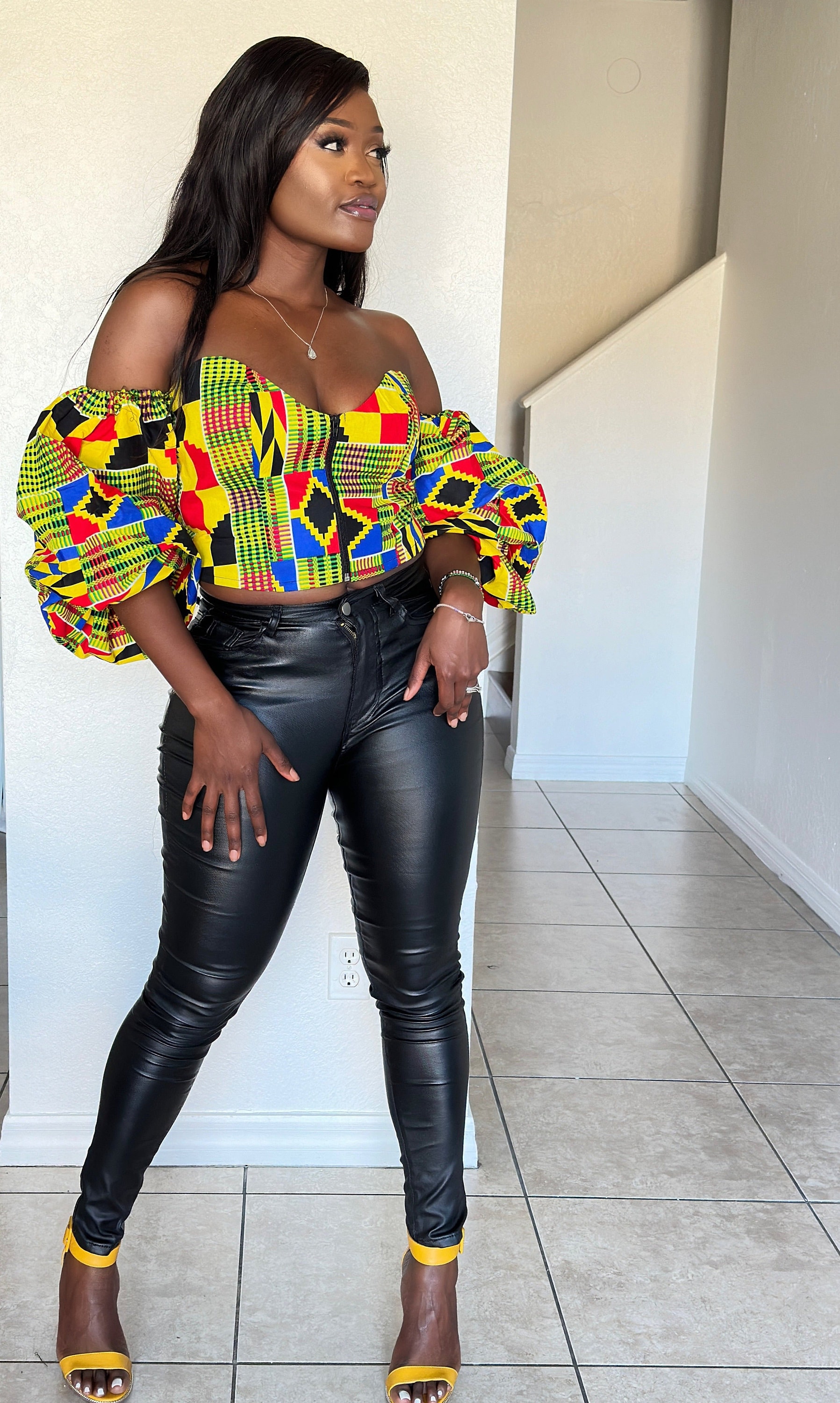 Yellow African Print Tribal Crop Top - Etsy