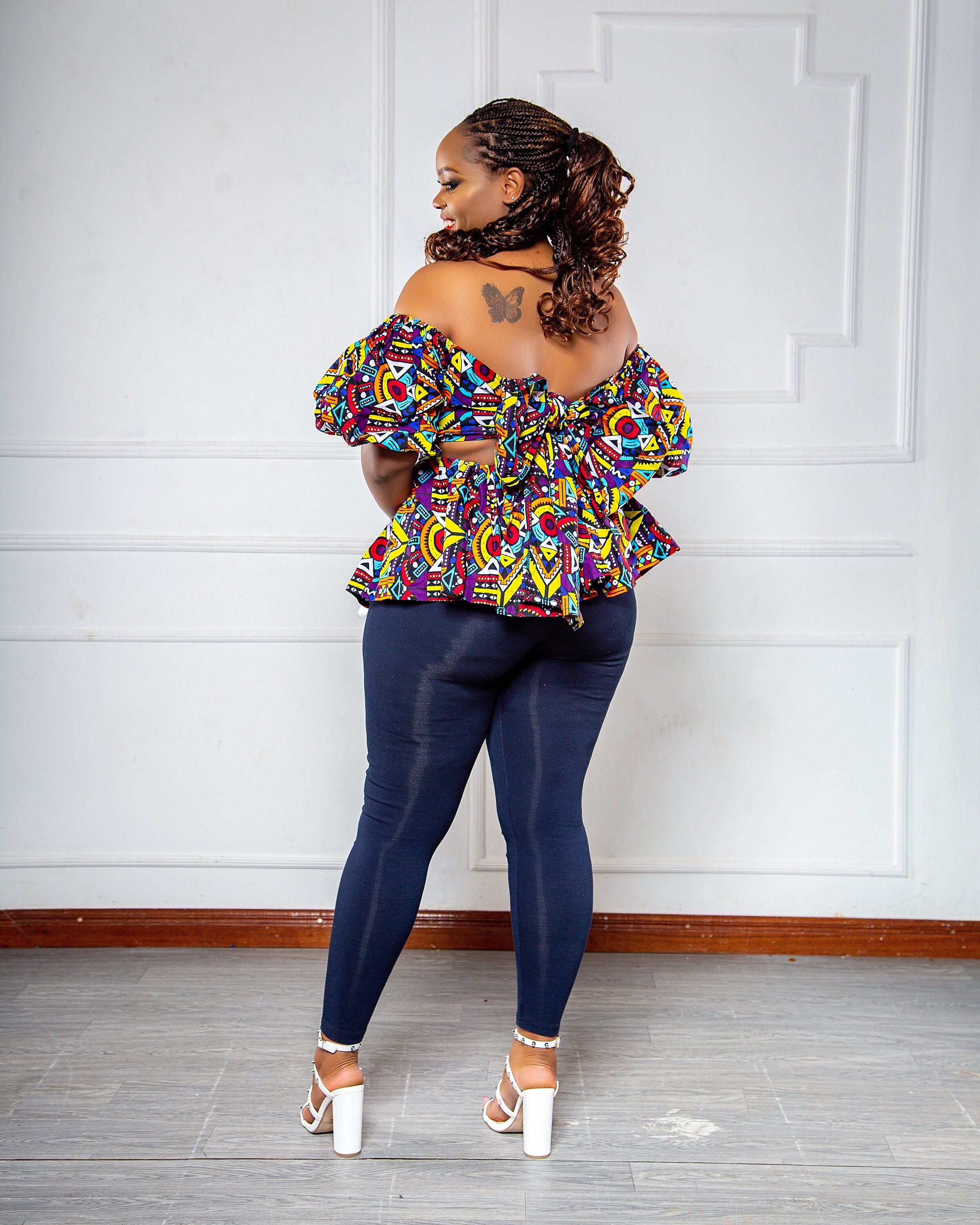 African Print Off-shoulder Top, Ankara Off-shoulder Peplum Top, Stylish Ankara Top, African ...