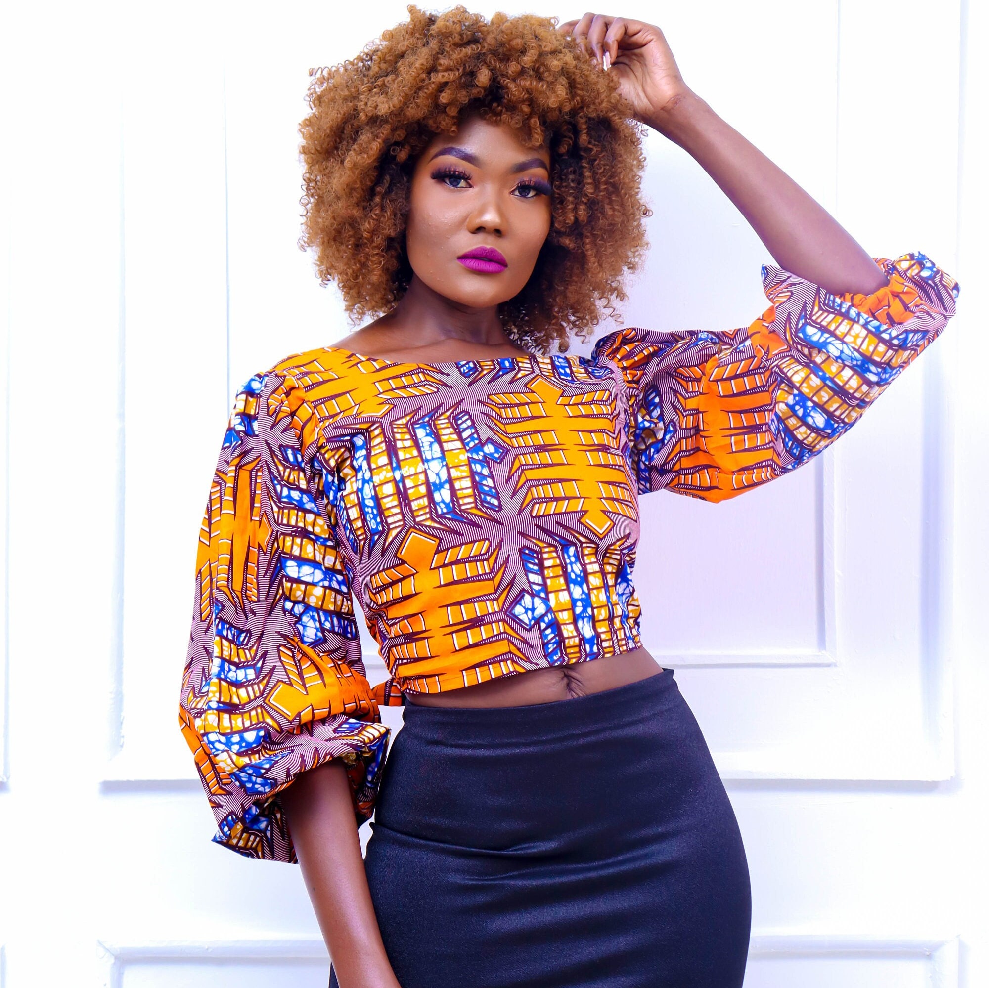 African Print Tie-back Crop Top: Ankara Women's Top - Etsy