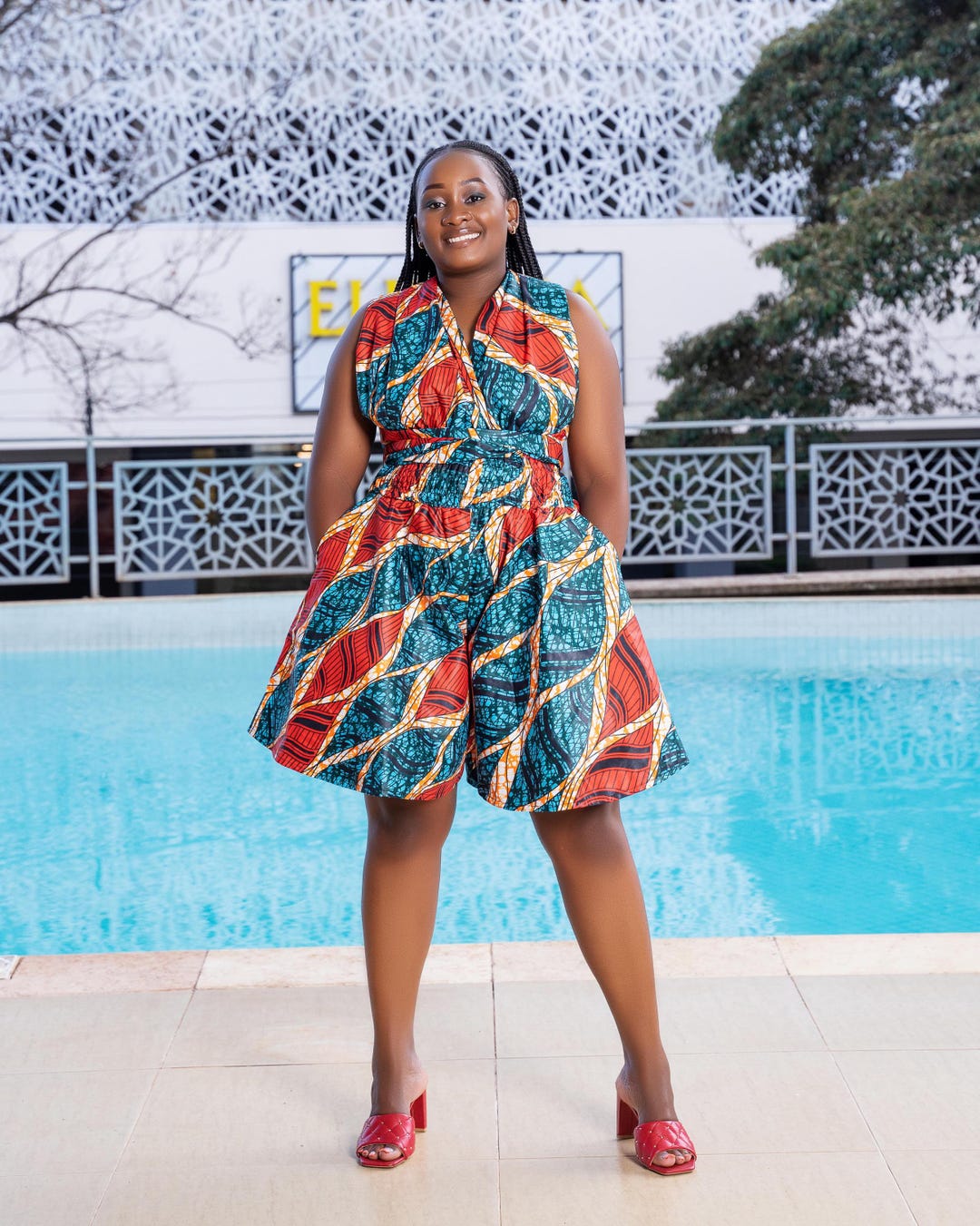 African Print Infinity Romper: Versatile Wide Leg Wax Fabric Romper - Etsy