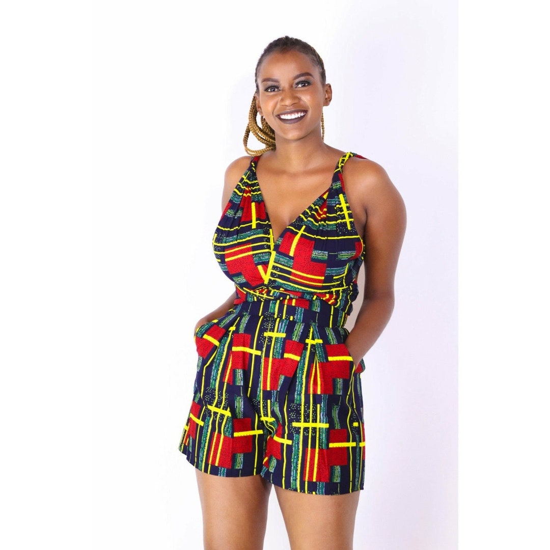 African Print Romper: Ankara Summer Playsuit, Versatile Style - Etsy