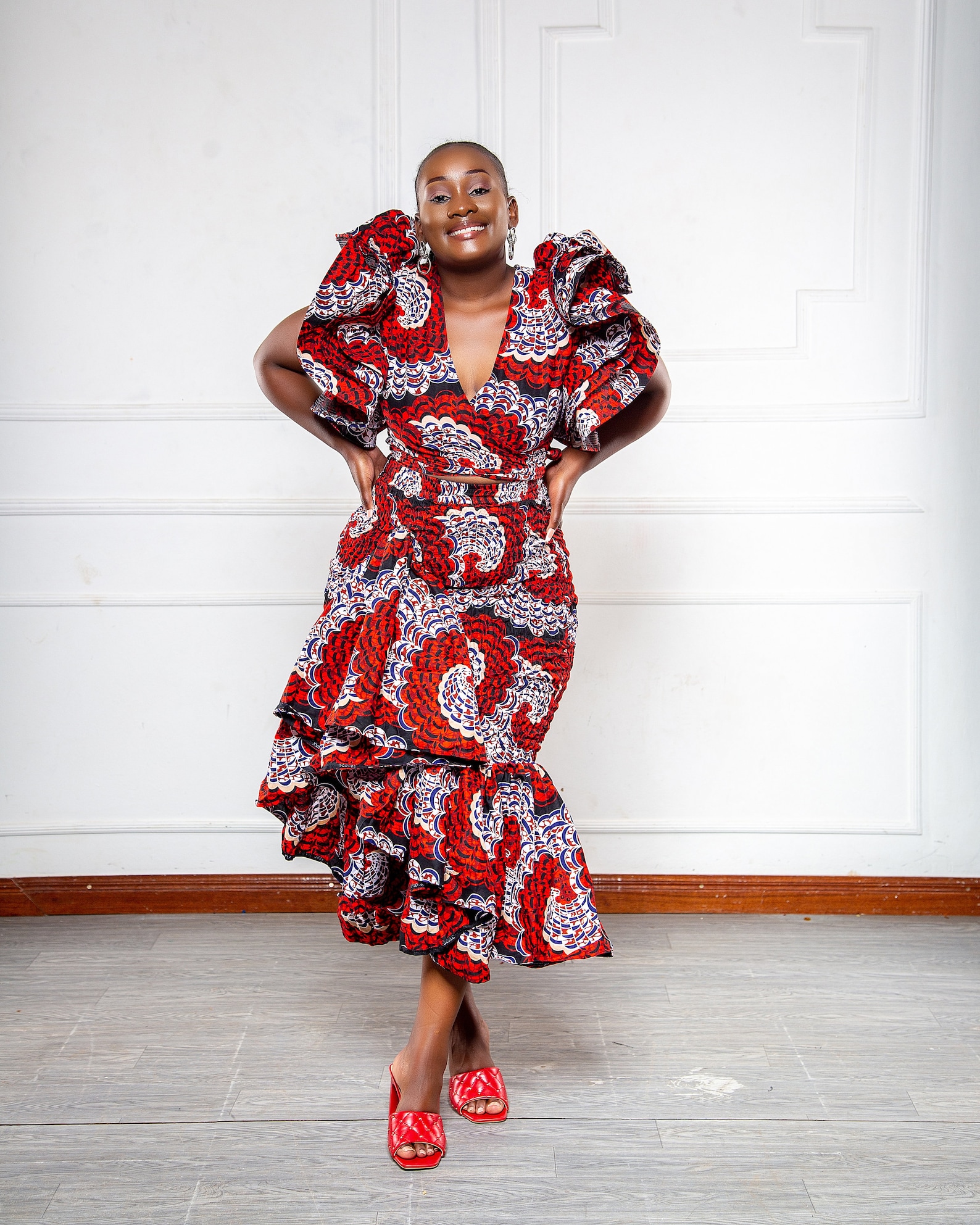 Dali Shirred African Print Ruffled Crop Top With Matching Skirt - Etsy
