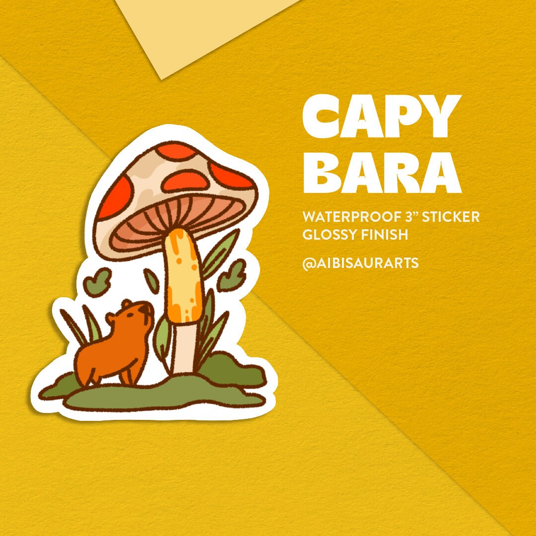 BARA Adventures Capybara Stickers Set of 2 Waterproof Glossy Animal ...