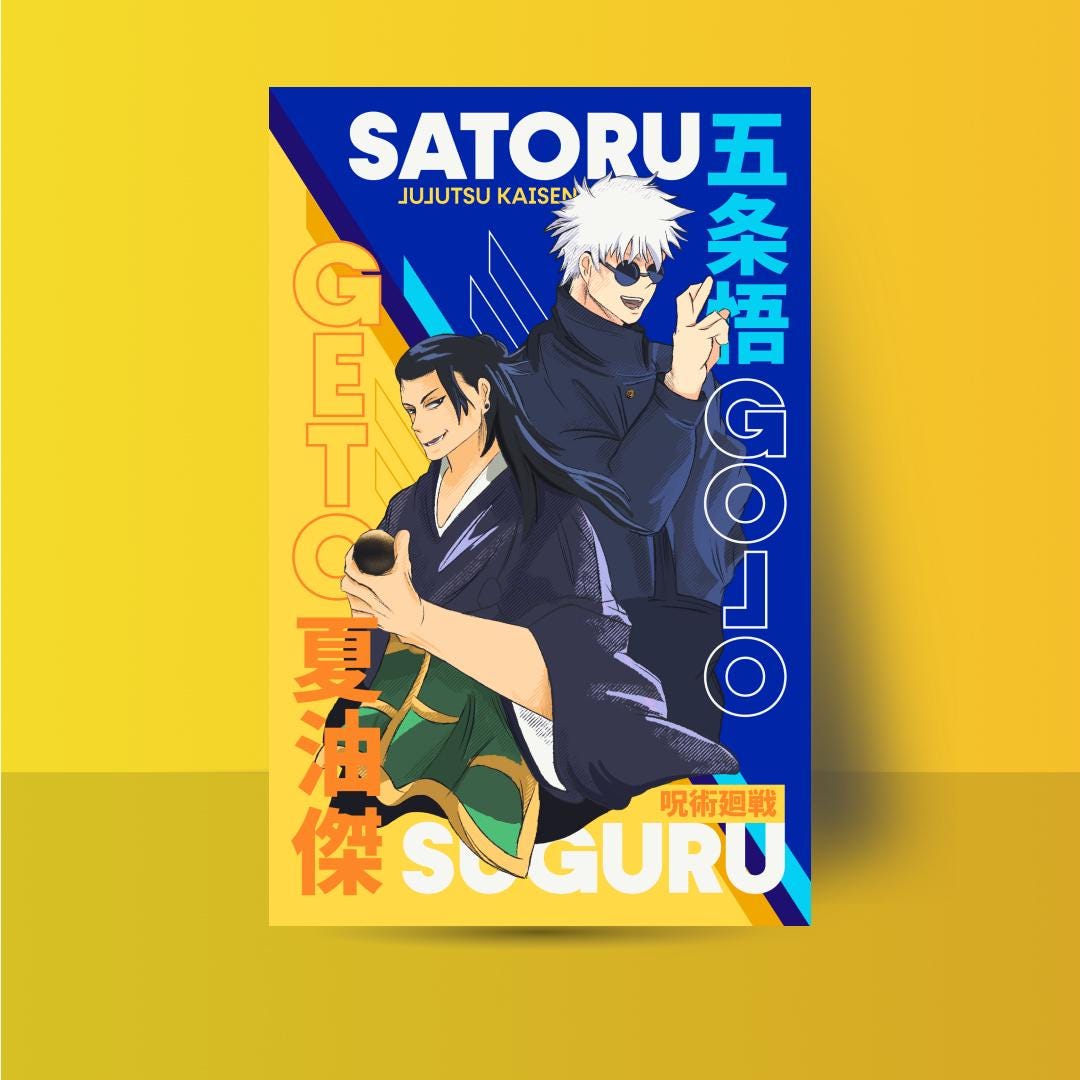 Gojo & Geto Poster | JJK Wall Poster | Anime Physical Print - Etsy