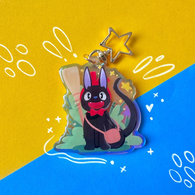 Studio Ghibli Jiji Keychain - Etsy