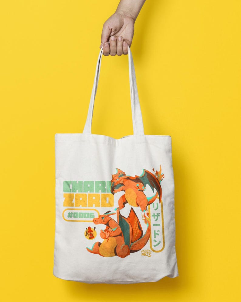 Pokemontotebag | Totodile, Charizard, Rowlet, Snorlax Totebag - Etsy