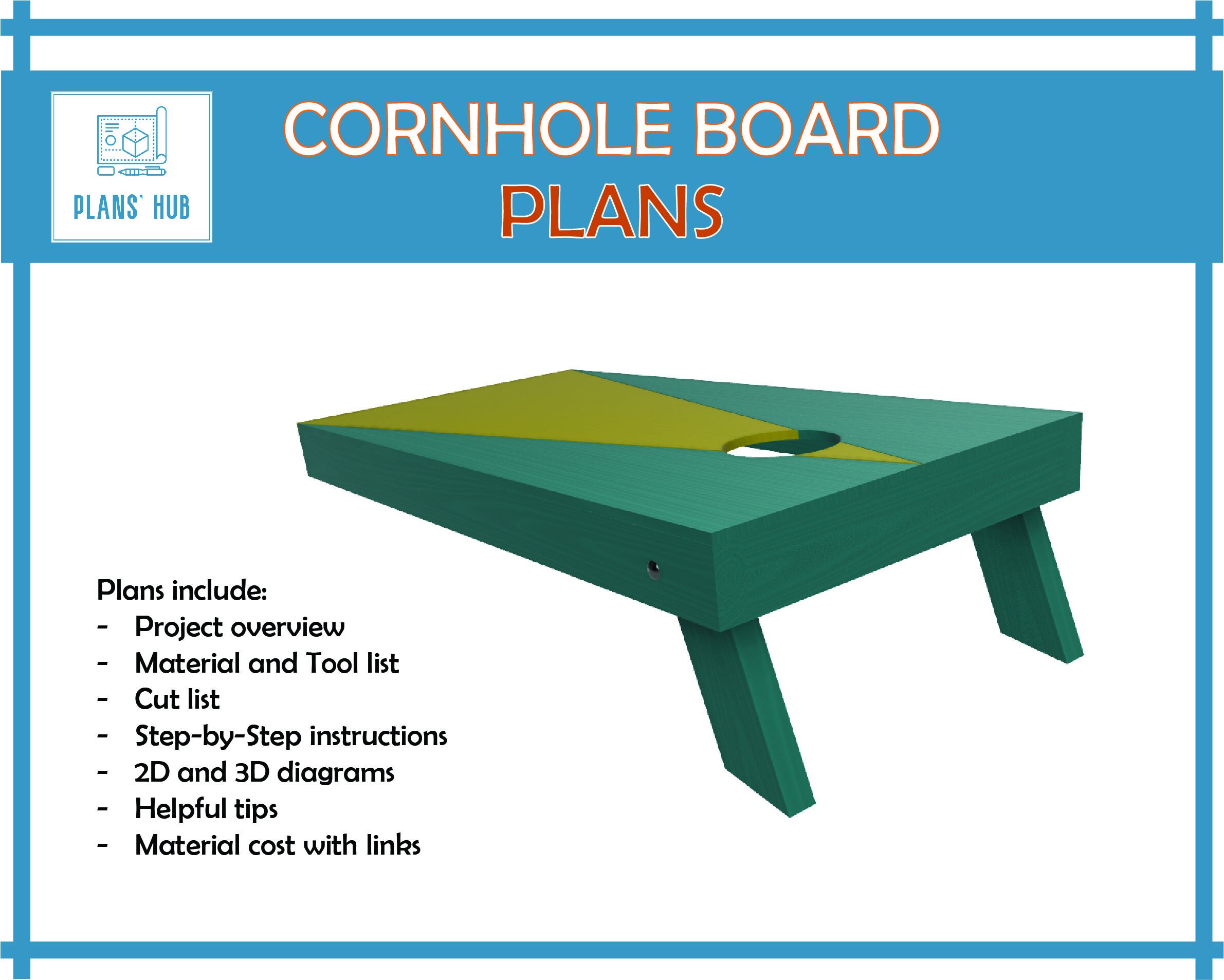 Cornhole Board DIY Digital Plans PDF - Etsy