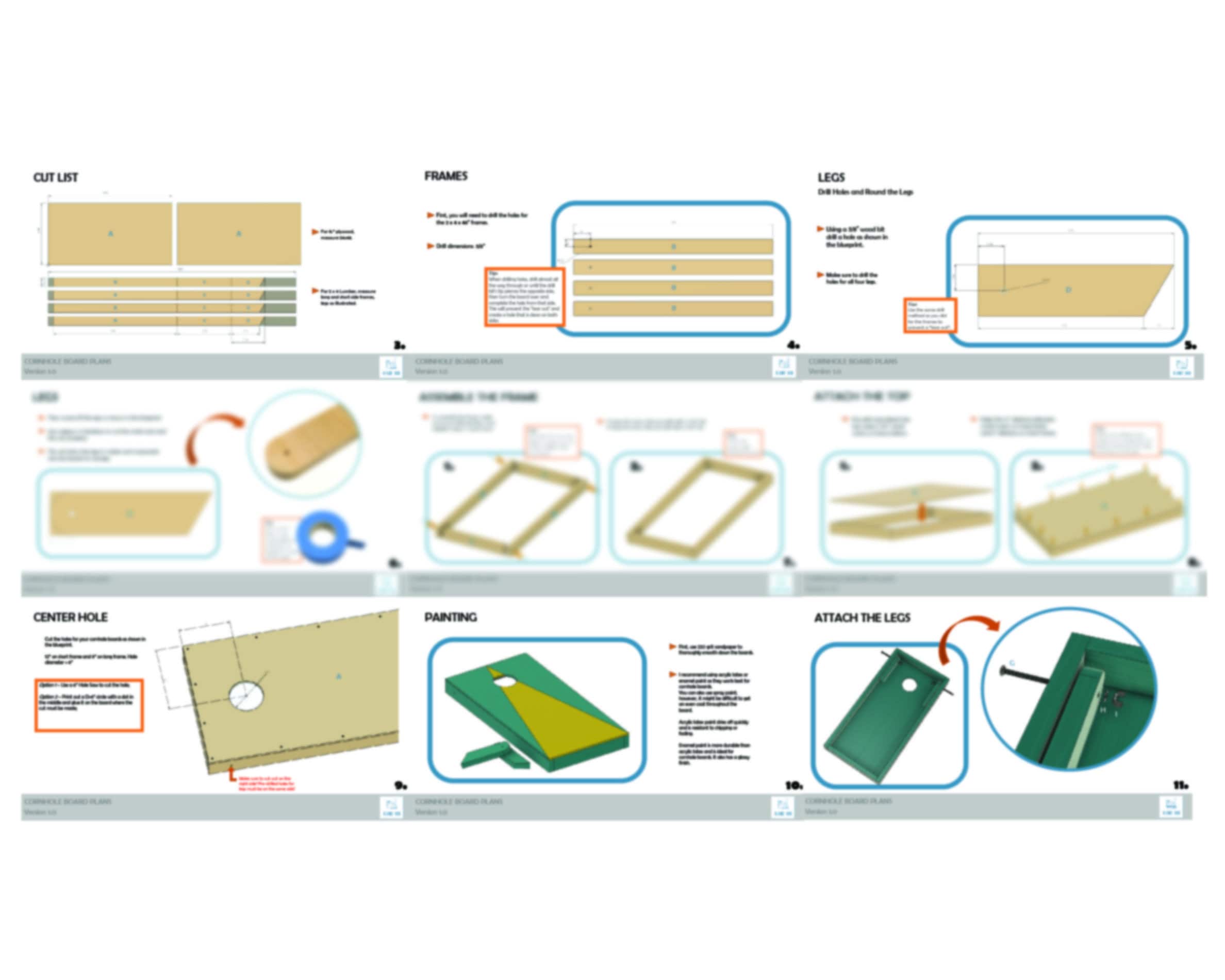 Cornhole Board DIY Digital Plans PDF - Etsy