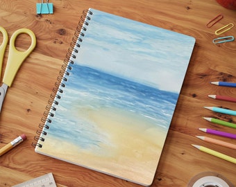 Sandy Beach Notebook Dreamy Beach Journal Spiral Notebook - Etsy