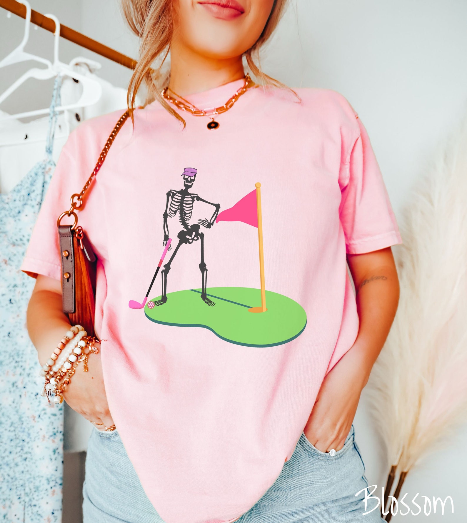 Skeleton Golfing Shirt, Spooky Gift for Golfers - Etsy