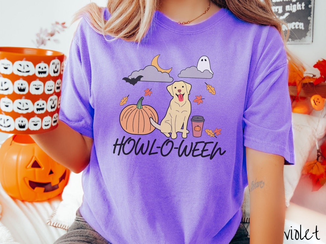 The Yellow Lab Howl-o-ween Comfort Colors Shirt, Gift This Ghostly Dog ...