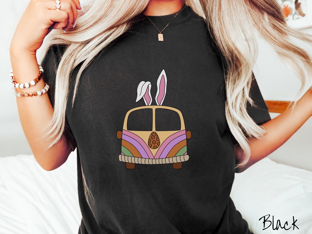 The Retro Bunny Ears Van Comfort Colors Shirt, Gift This Groovy Easter ...