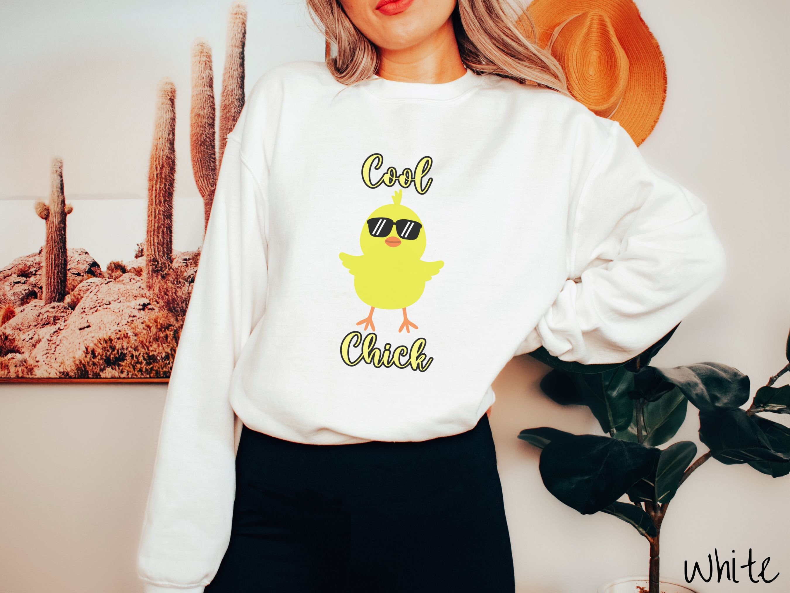 The Cool Chick Easter Sweatshirt, Gift This Chick Wearing Sunglasses ...