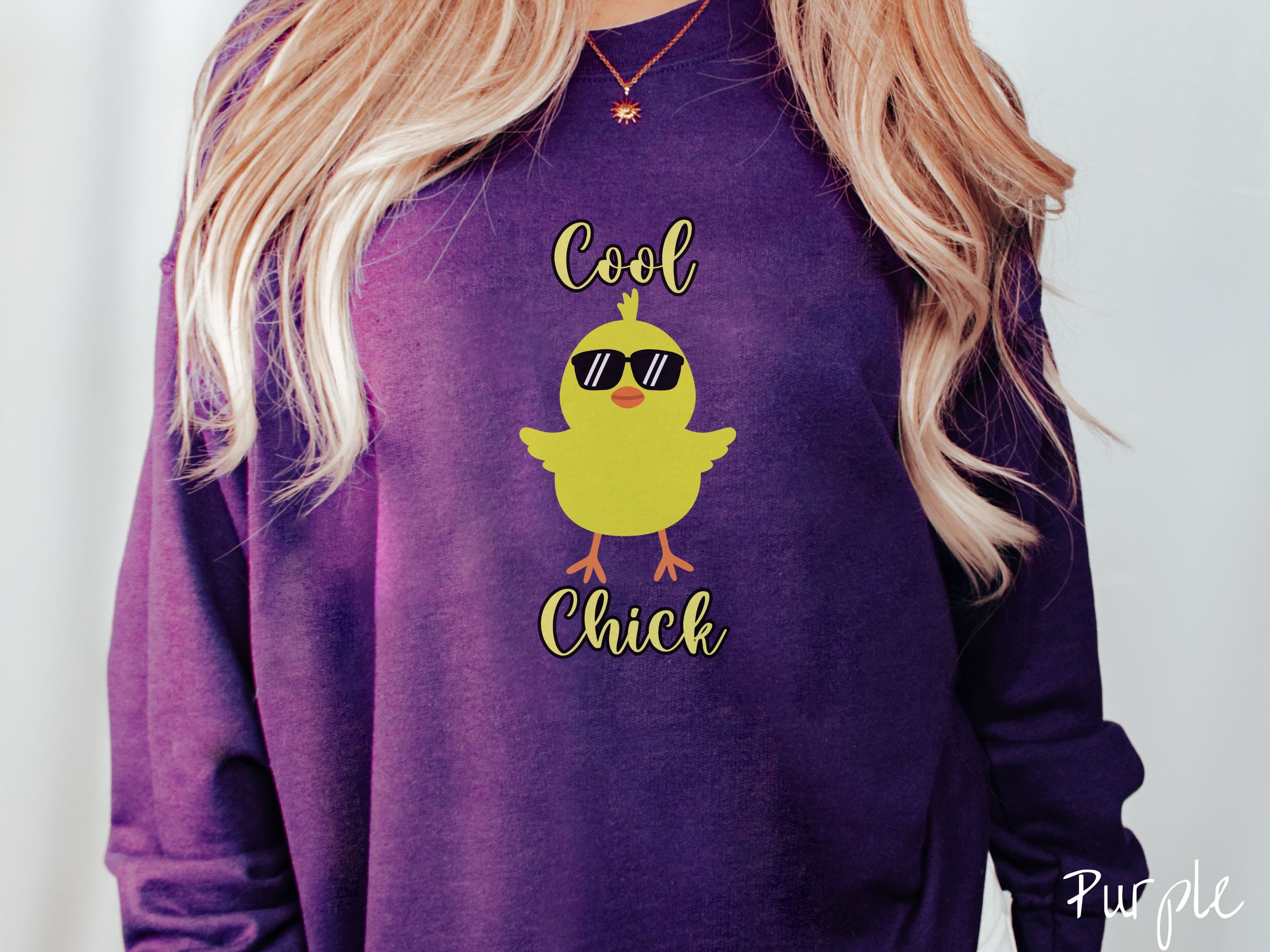 The Cool Chick Easter Sweatshirt, Gift This Chick Wearing Sunglasses ...