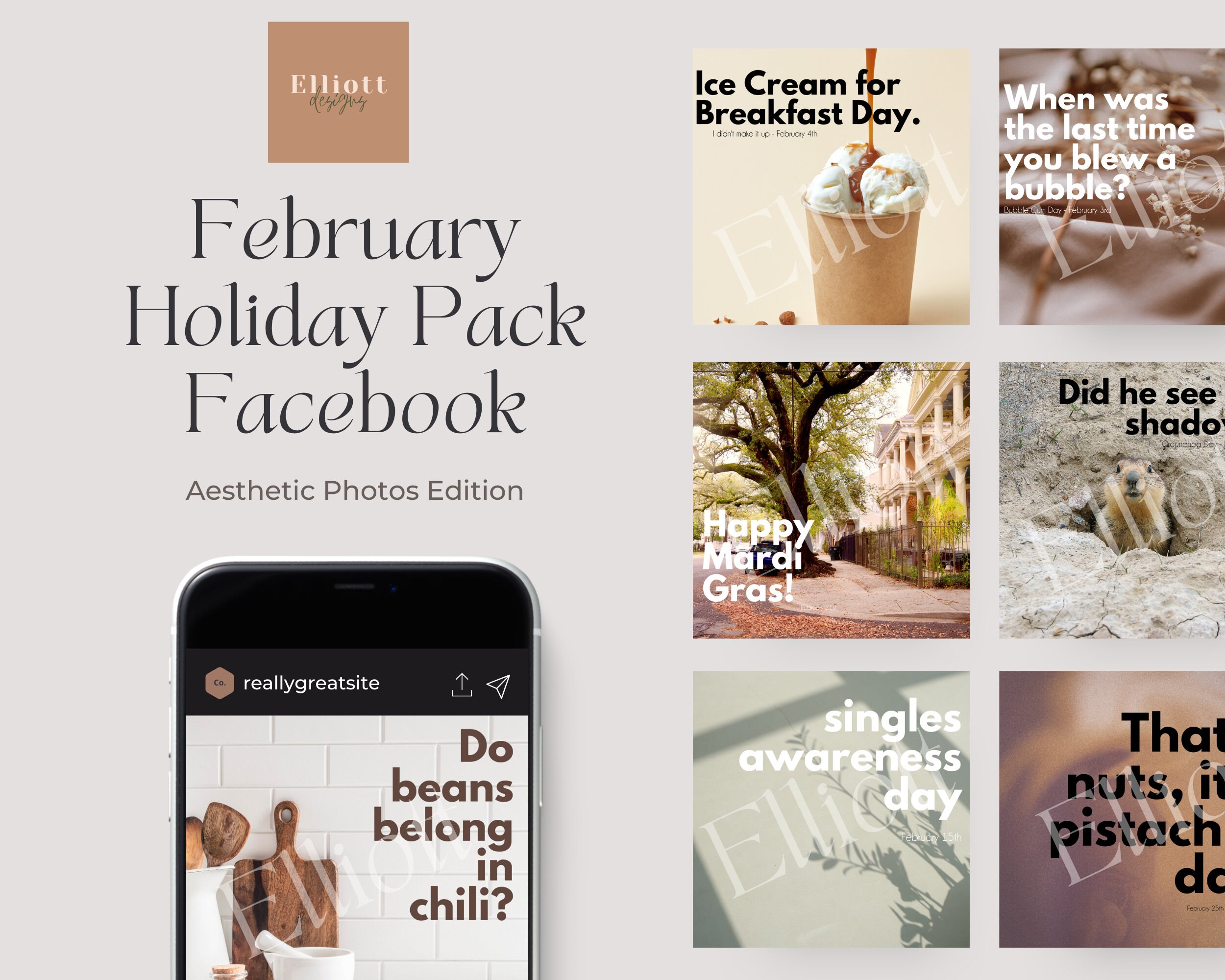 Aesthetic February Social Media Posts | Holiday Pack | Aesthetic Photos ...
