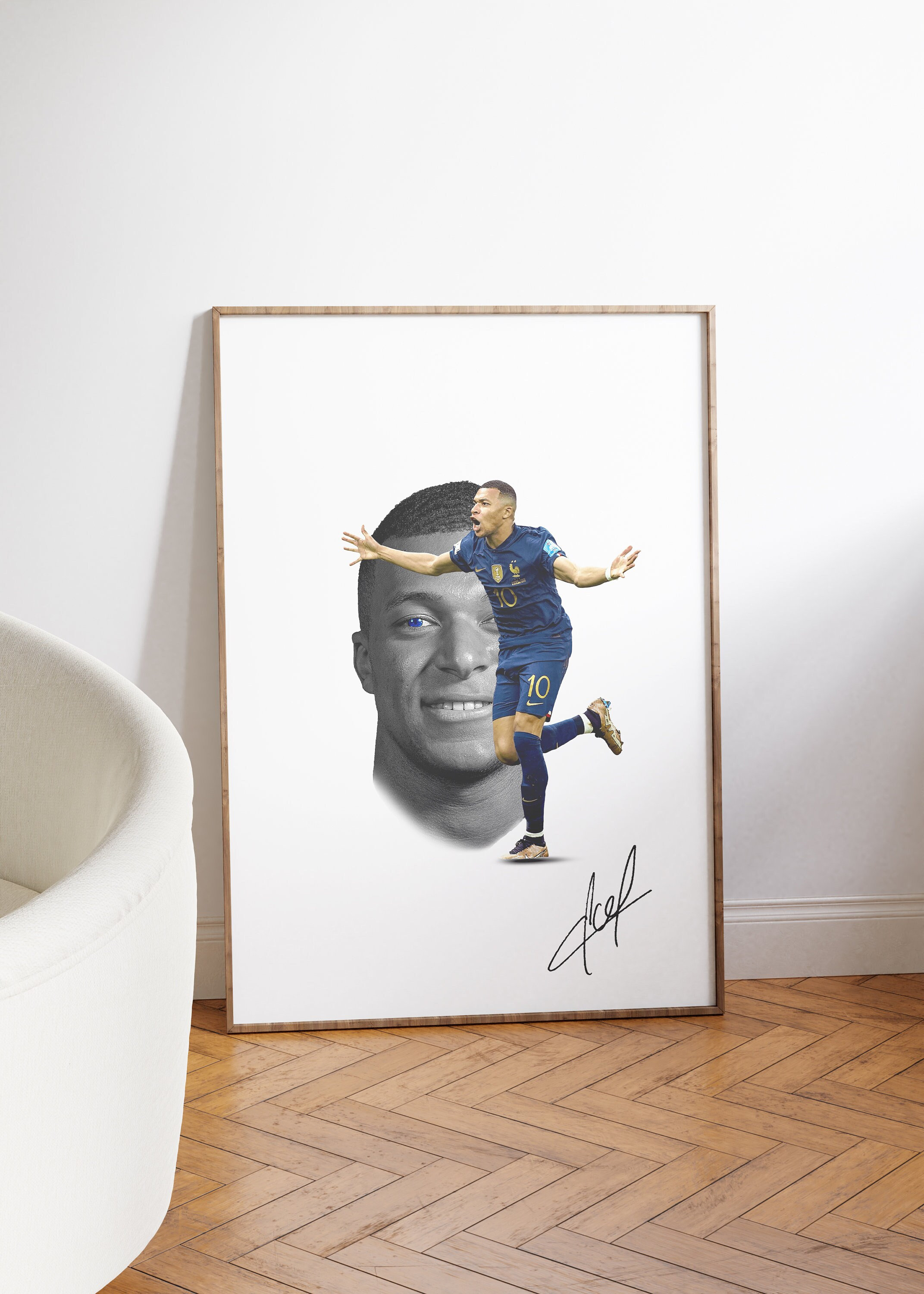 Kylian Mbappe Poster Mbappe Wall Art Football Poster Mbappe Football ...