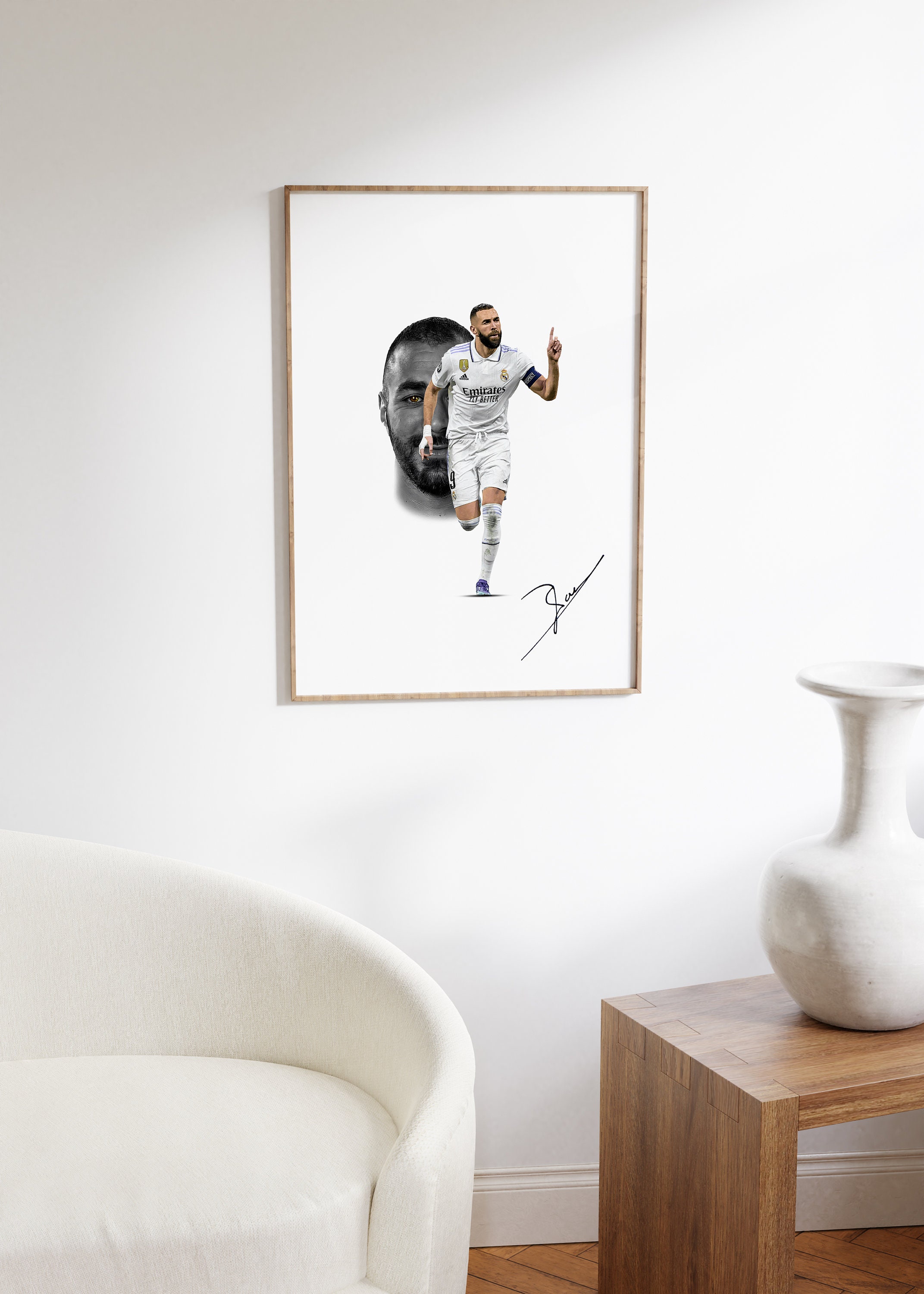 Karim Benzema Poster Benzema Wall Art Football Poster Benzema Football ...