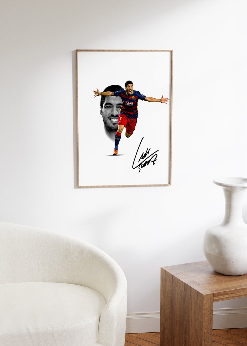 Luis Suarez Poster Suarez Wall Art Football Poster Football Gift Luis ...