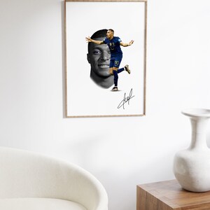 Kylian Mbappe Poster Mbappe Wall Art Football Poster Mbappe Football ...