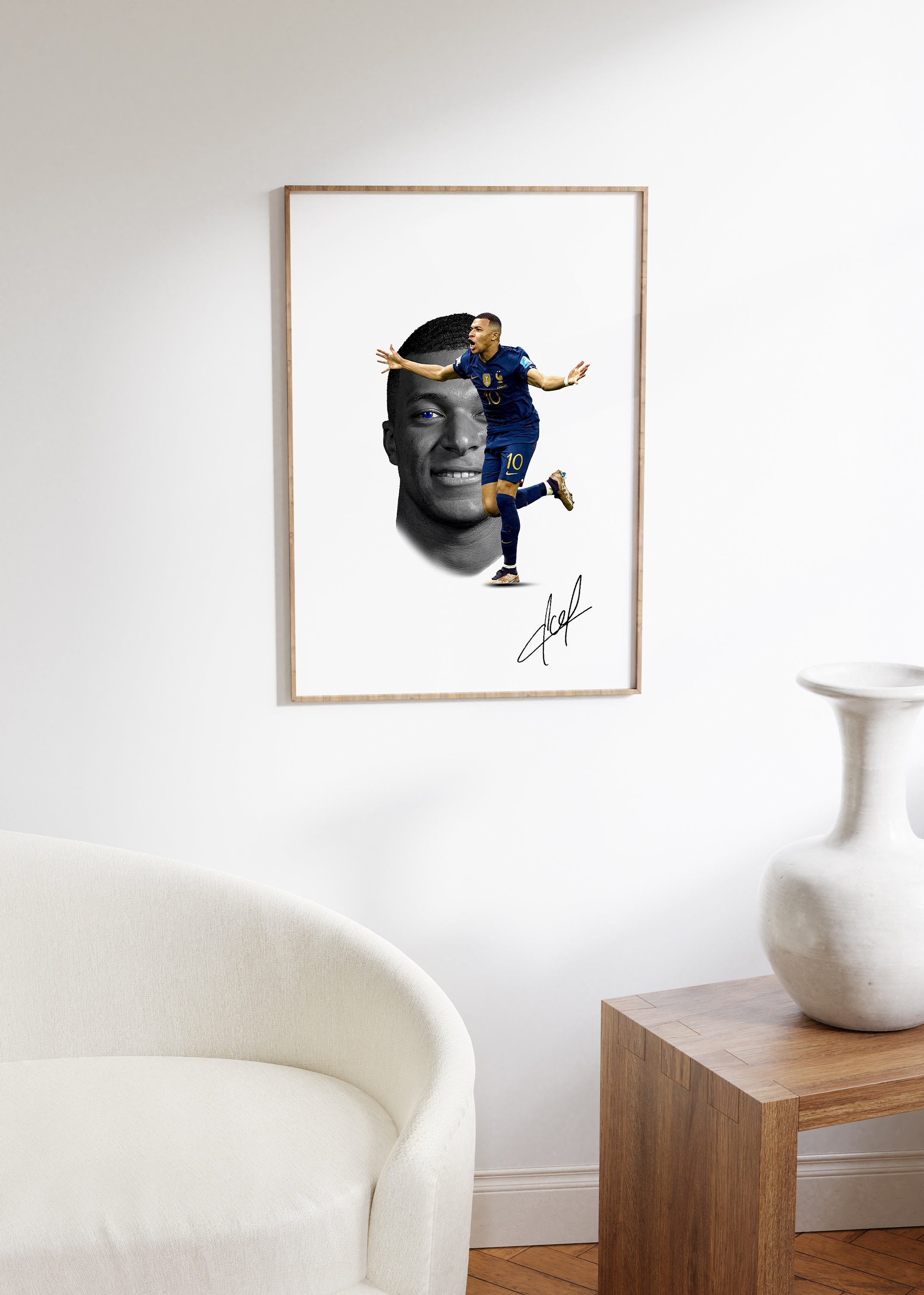 Kylian Mbappe Poster Mbappe Wall Art Football Poster Mbappe Football ...