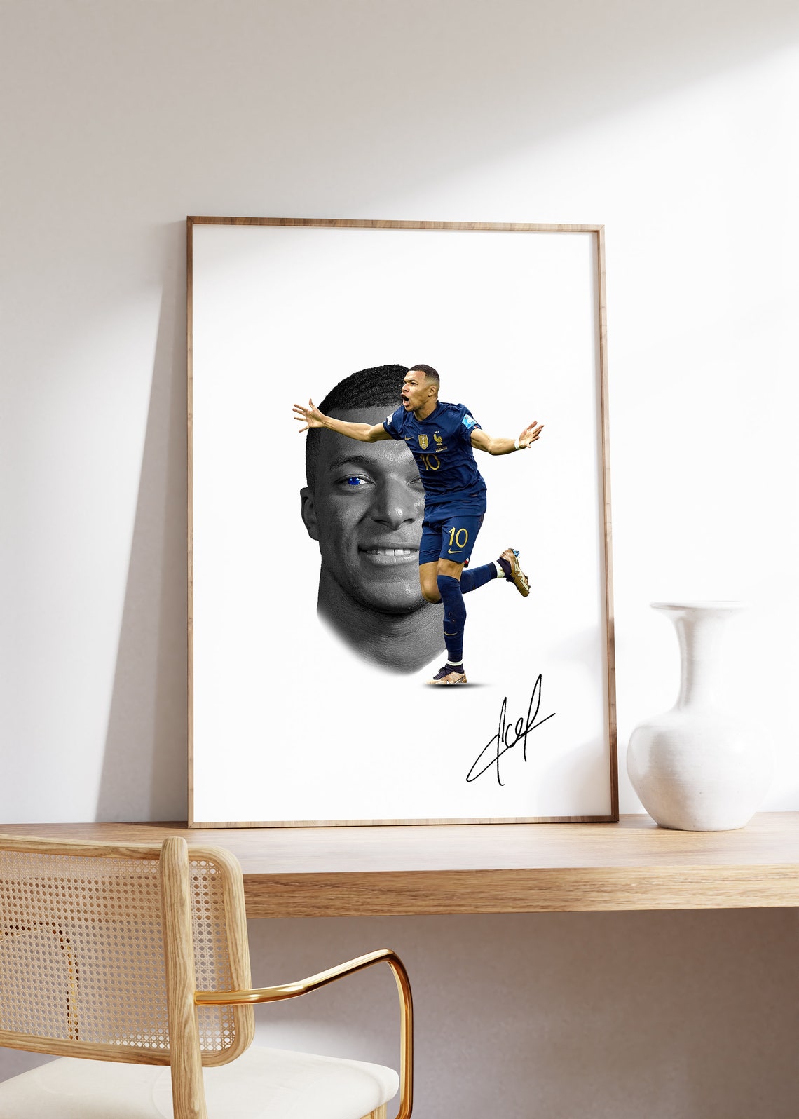 Kylian Mbappe Poster Mbappe Wall Art Football Poster Mbappe Football ...