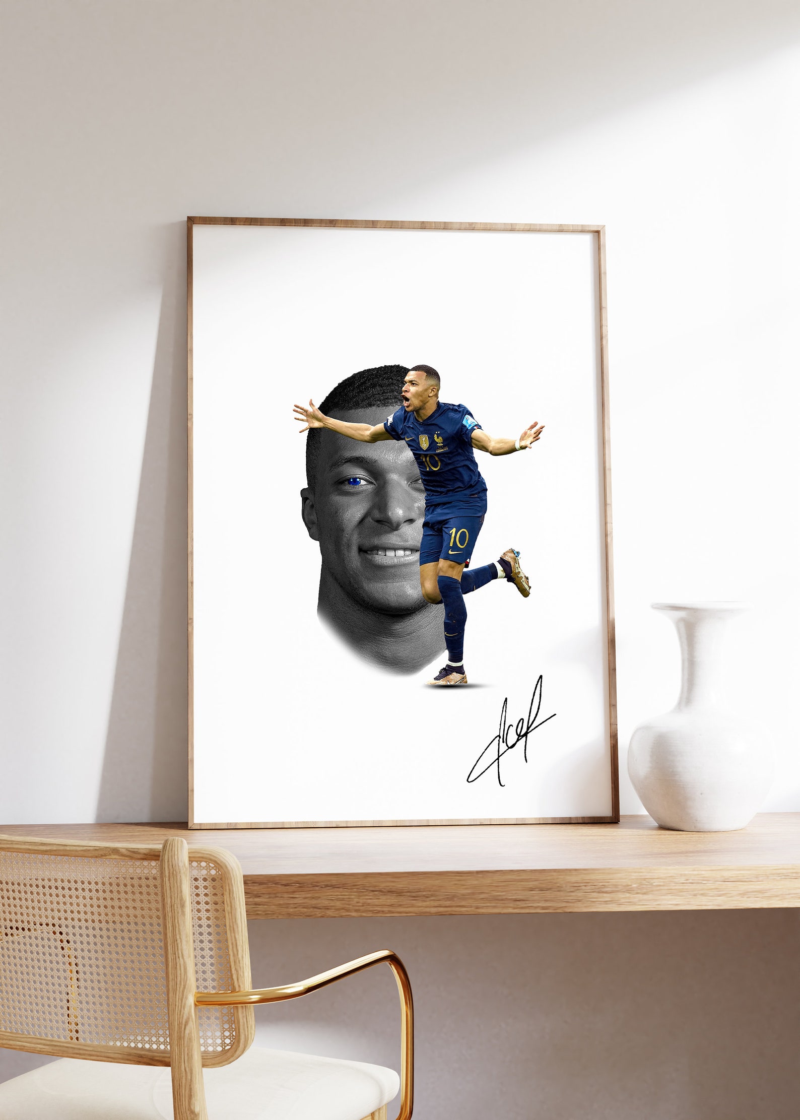 Kylian Mbappe Poster Mbappe Wall Art Football Poster Mbappe Football ...