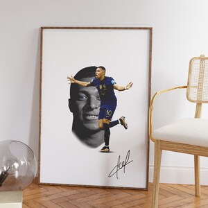 Kylian Mbappe Poster Mbappe Wall Art Football Poster Mbappe Football ...