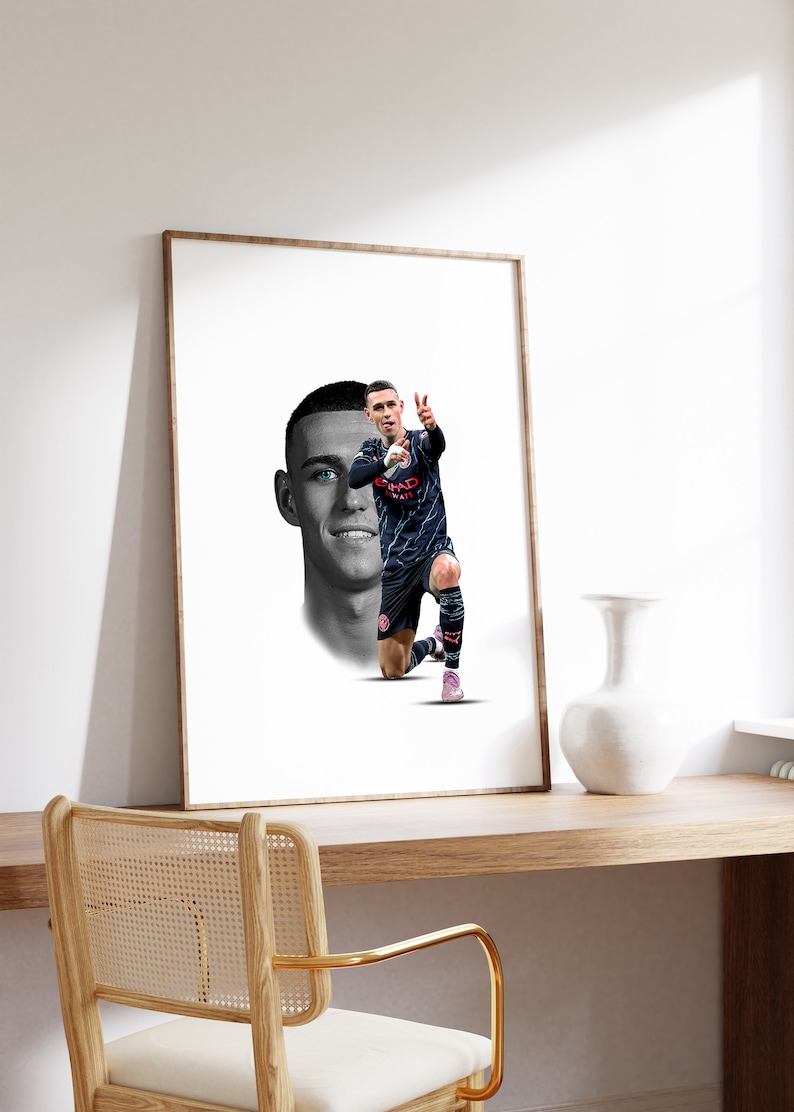 Phil Foden Poster Foden Wall Art Football Poster Phil Foden Football ...