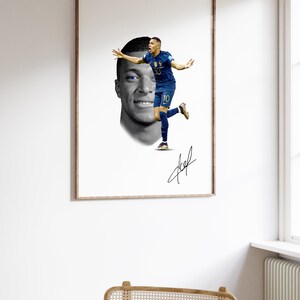 Kylian Mbappe Poster Mbappe Wall Art Football Poster Mbappe Football ...