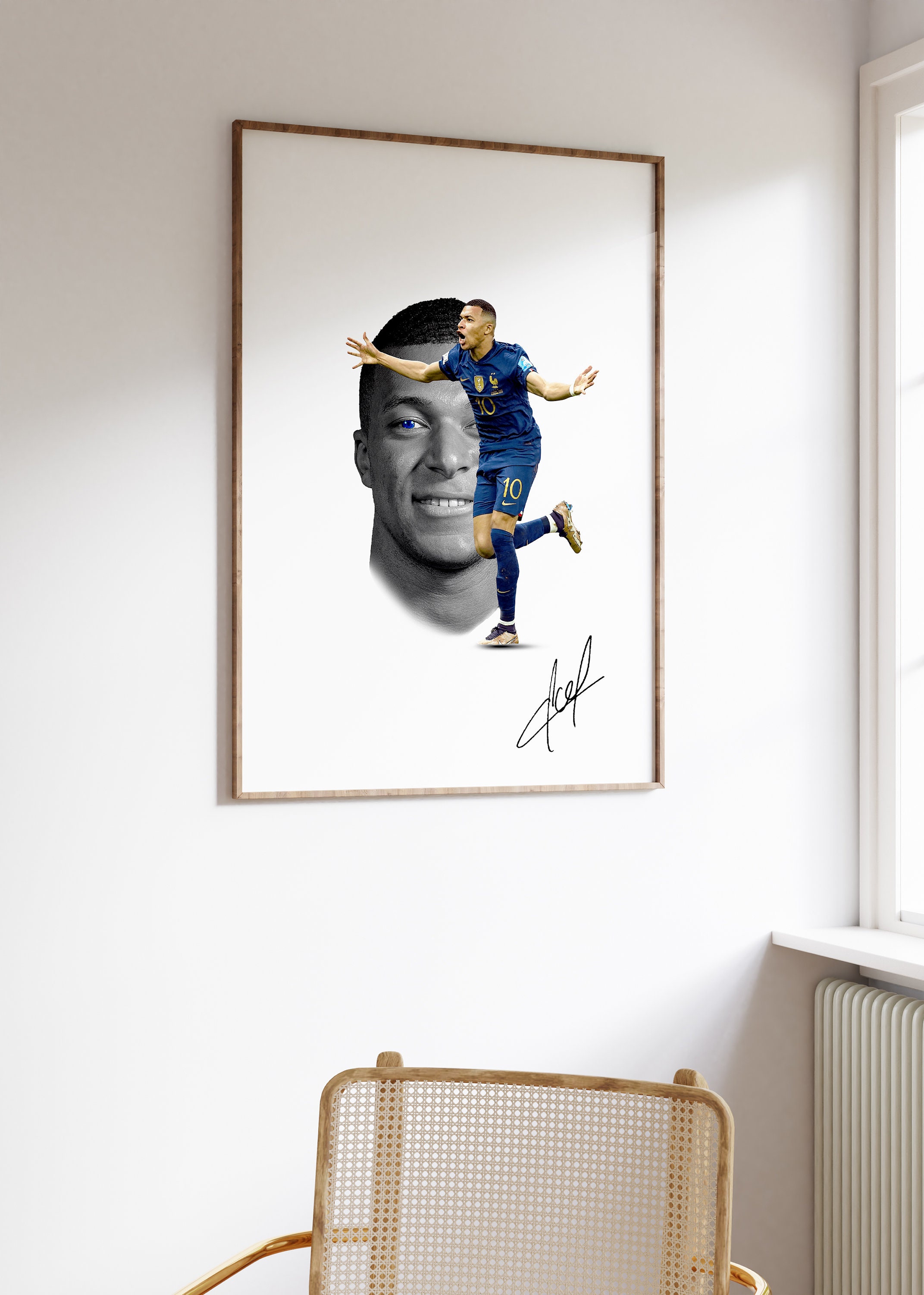 Kylian Mbappe Poster Mbappe Wall Art Football Poster Mbappe Football ...