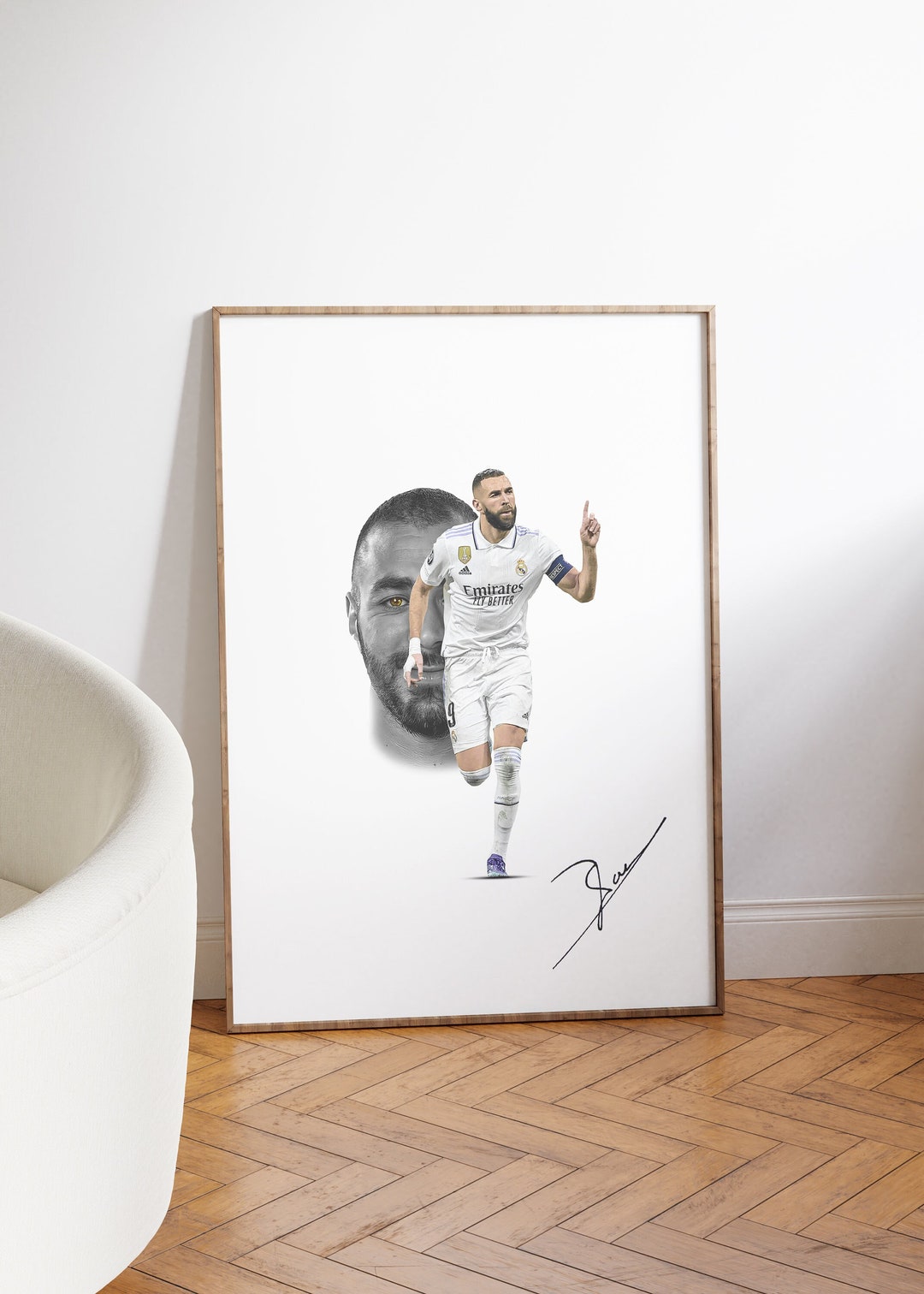 Karim Benzema Poster Benzema Wall Art Football Poster, Karim Benzema ...