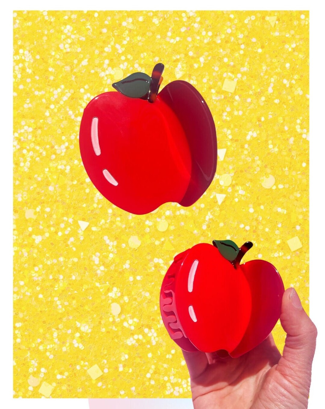 Teacher Back to School Red Apple Hair Claw - Etsy