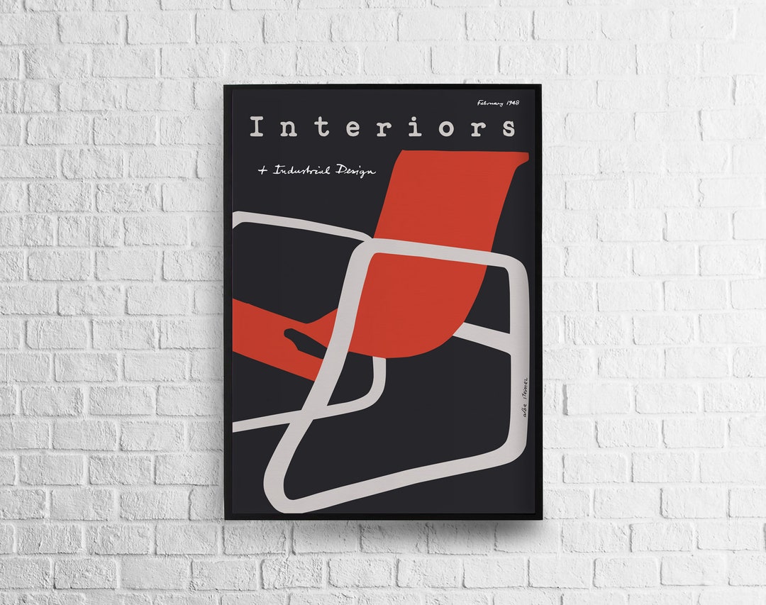 Vintage Printable Art, Albe Steiner for Interiors Magazine 1948, Mid ...