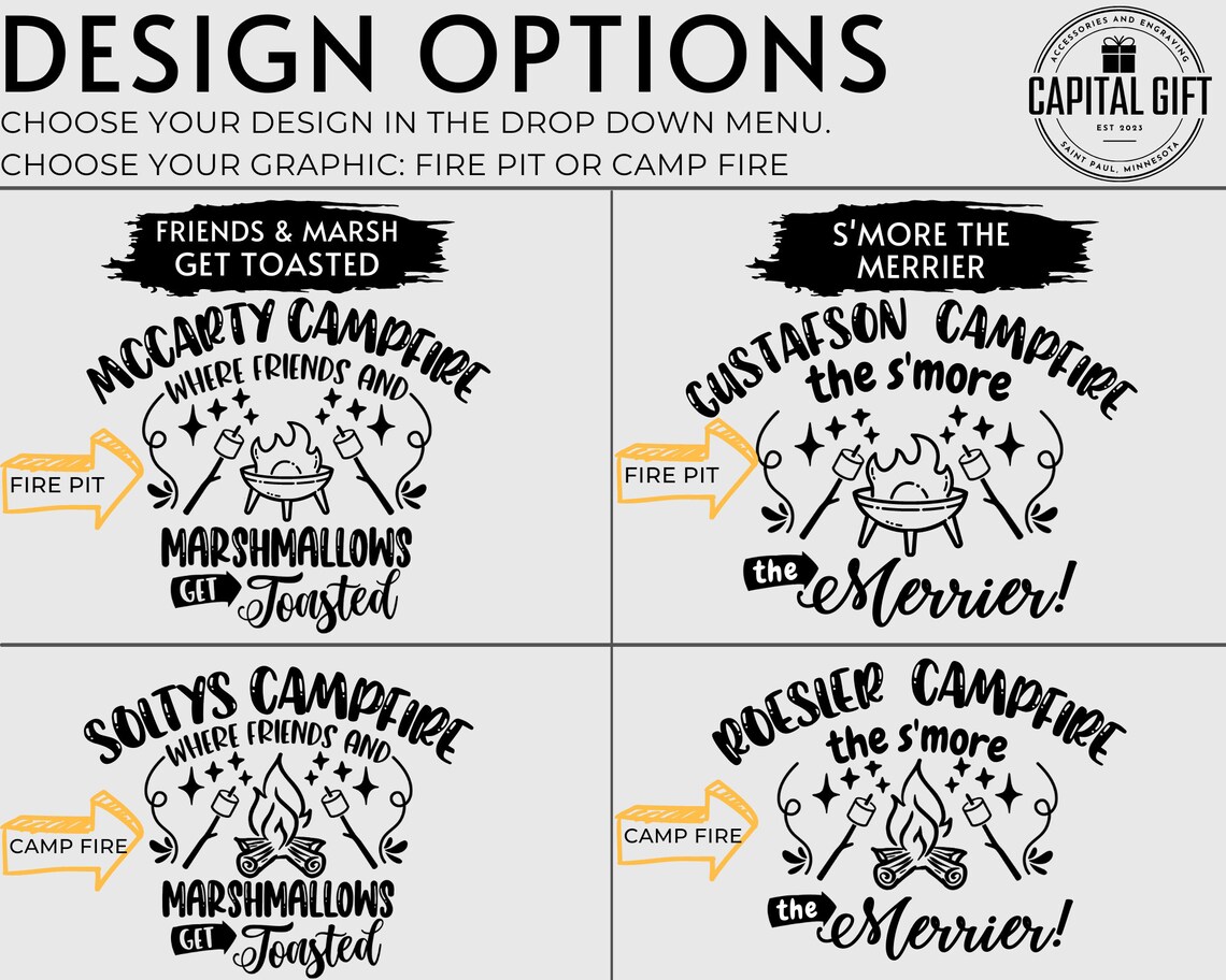Campfire Smore Tray Camping Board Smore Tray Personalized Camping Gift ...