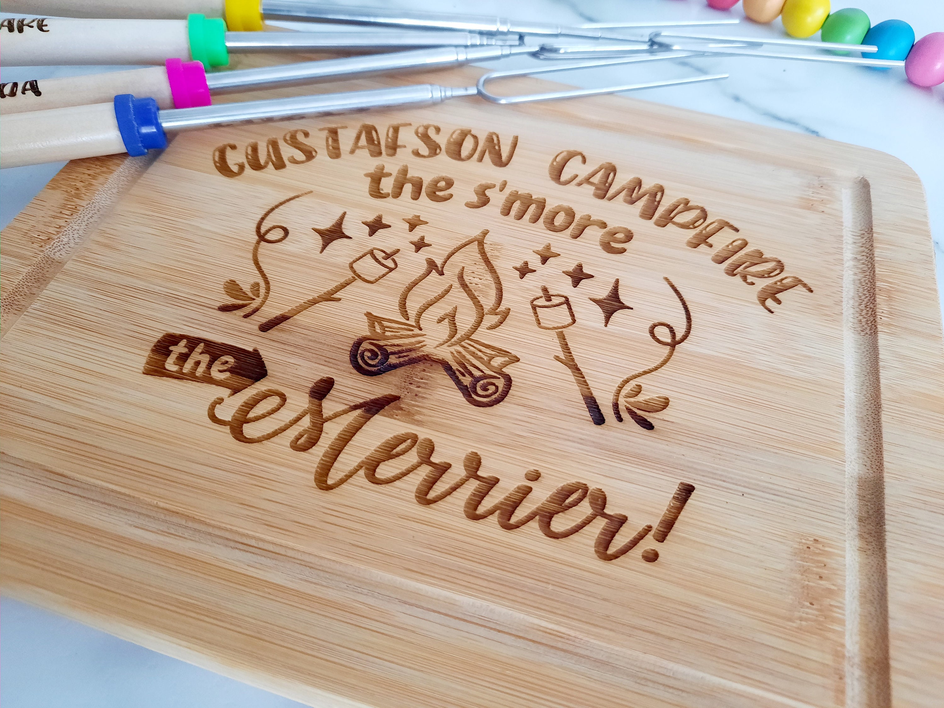 Campfire Smore Tray Camping Board Smore Tray Personalized Camping Gift ...