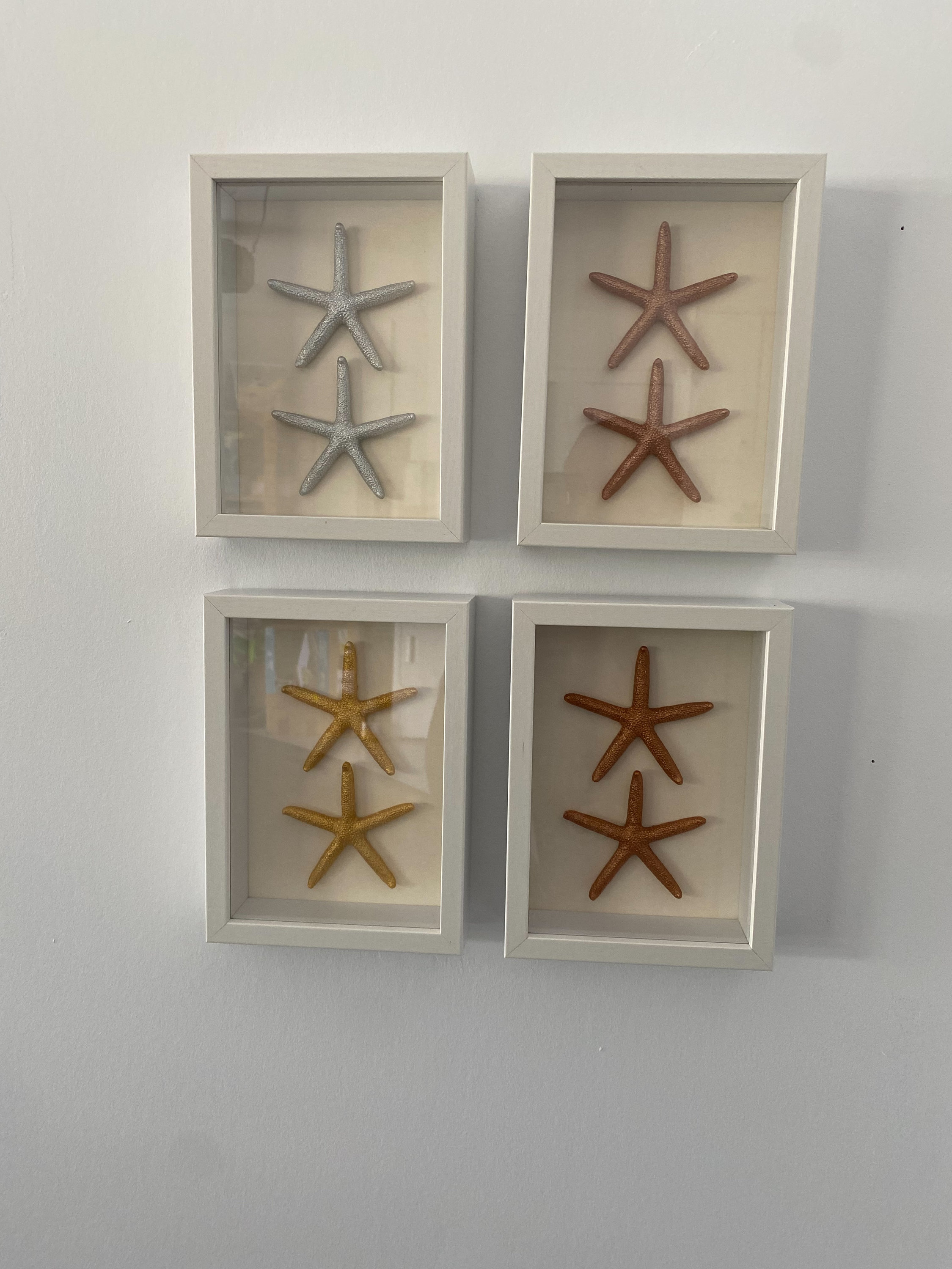 Set of 4 Shadow Boxes Starfish/shells/beach - Etsy