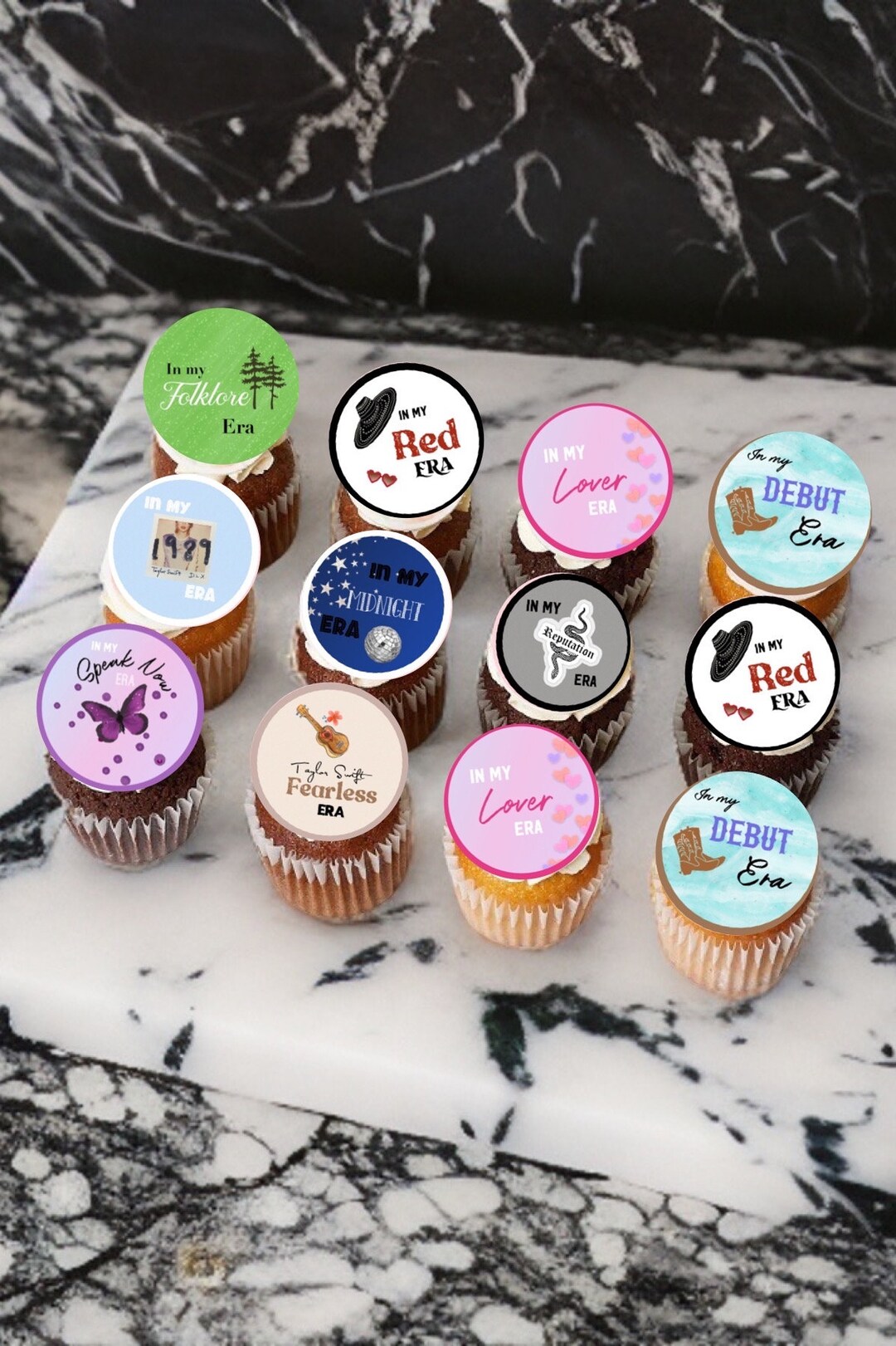 Taylor Swift Edible Cupcake Toppers Taylor Swift Eras Tour - Etsy UK
