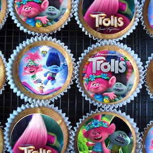 TROLLS Edible Cupcake Toppers , Trolls Birthday, - Etsy Australia