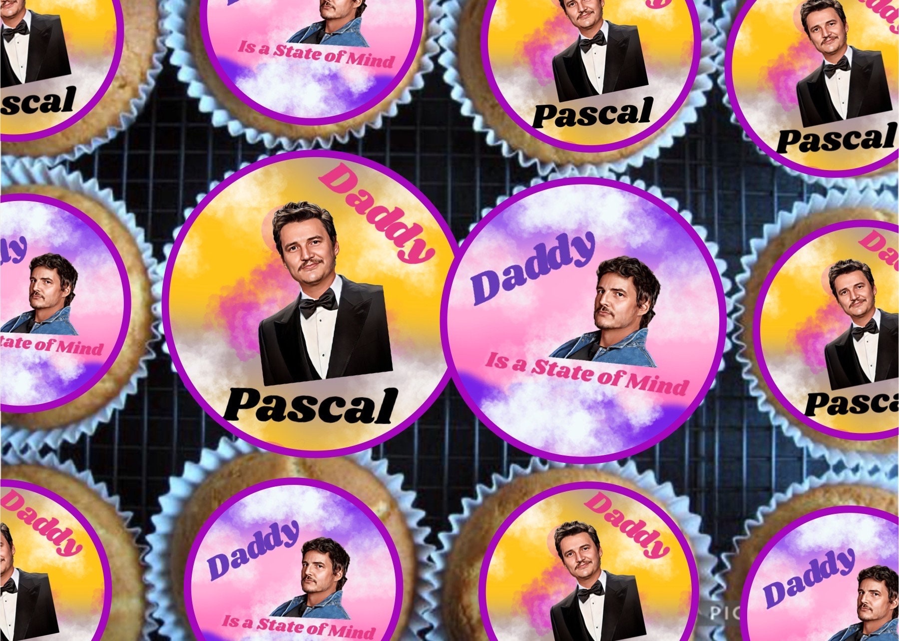 Pedro Pascal Edible Cupcake Topper ,pedro Pascal Party - Etsy